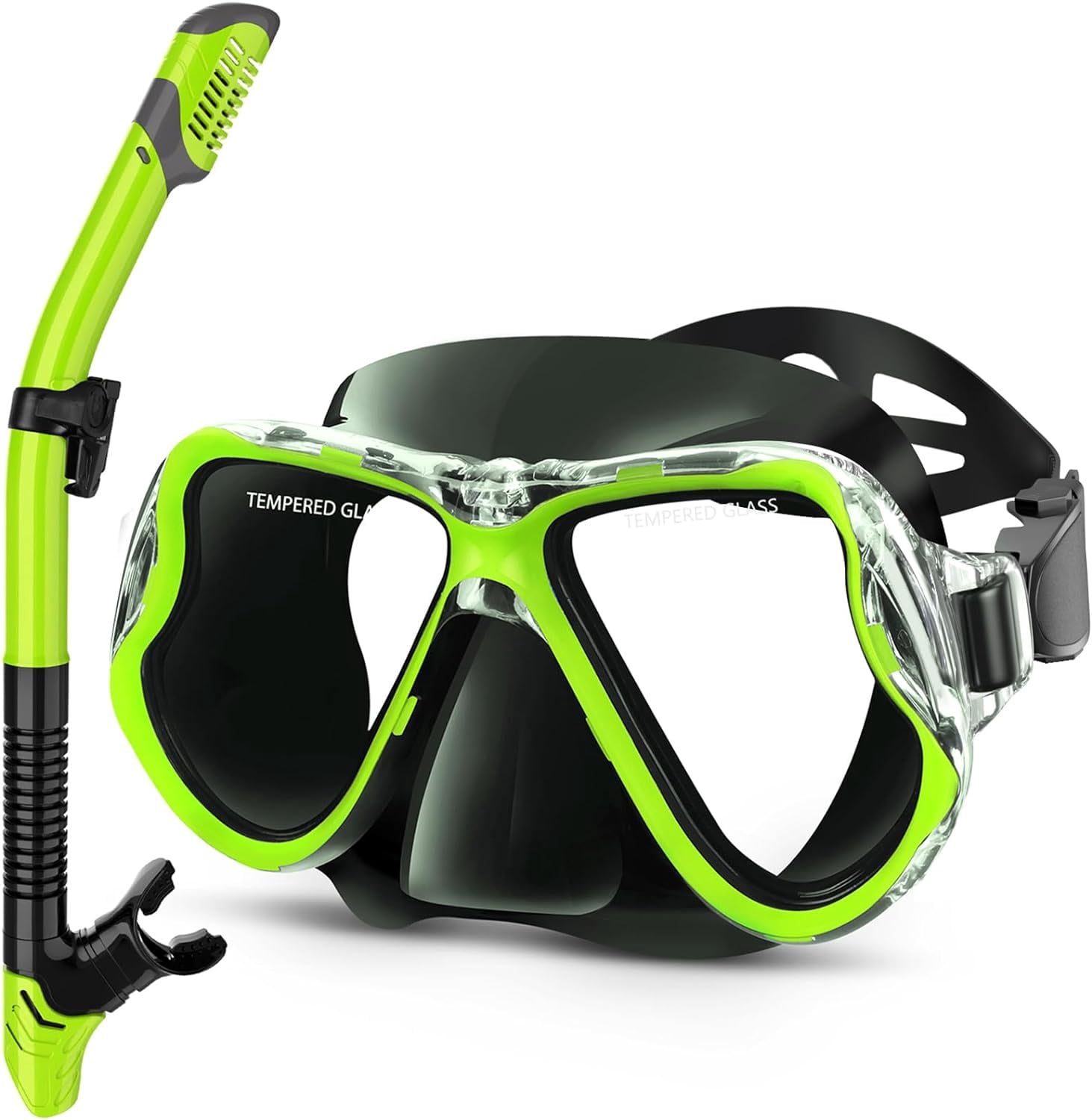 Dry Snorkel Set,Panoramic Wide View Anti-Fog Scuba Diving Mask ...