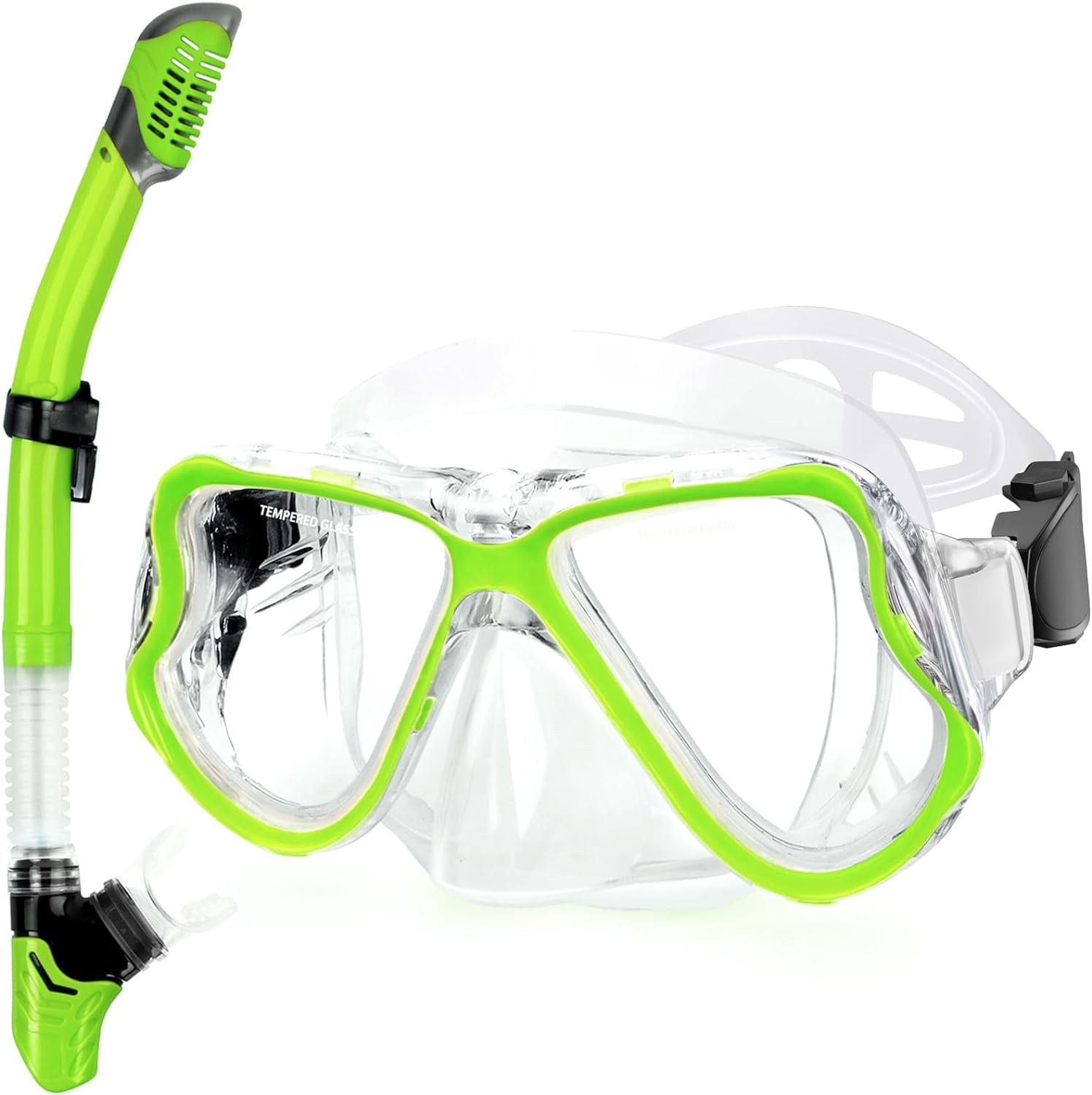 Dry Snorkel Set,Panoramic Wide View Anti-Fog Scuba Diving Mask ...