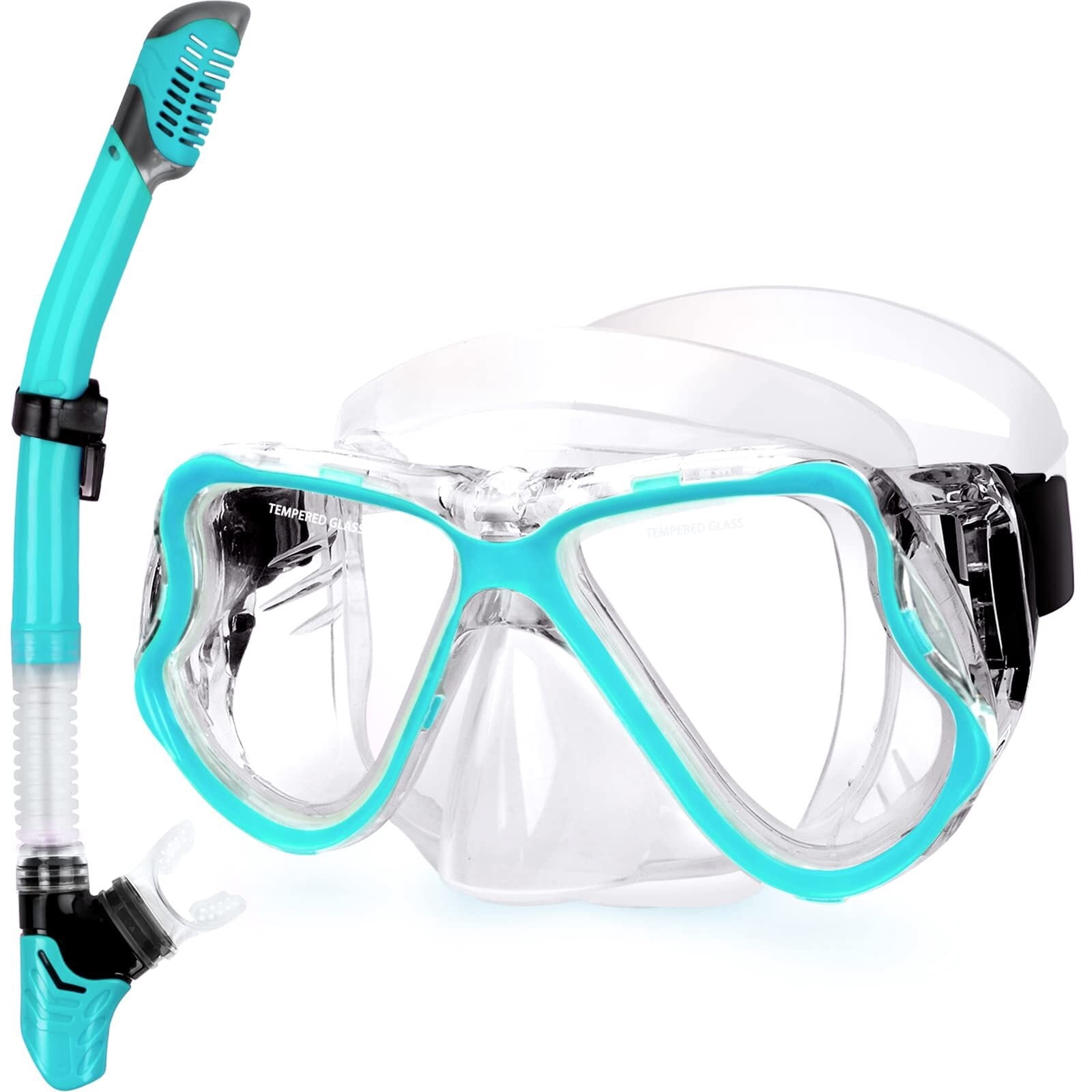 Dry Snorkel Set,Panoramic Wide View,Anti-Fog Scuba Diving Mask ...