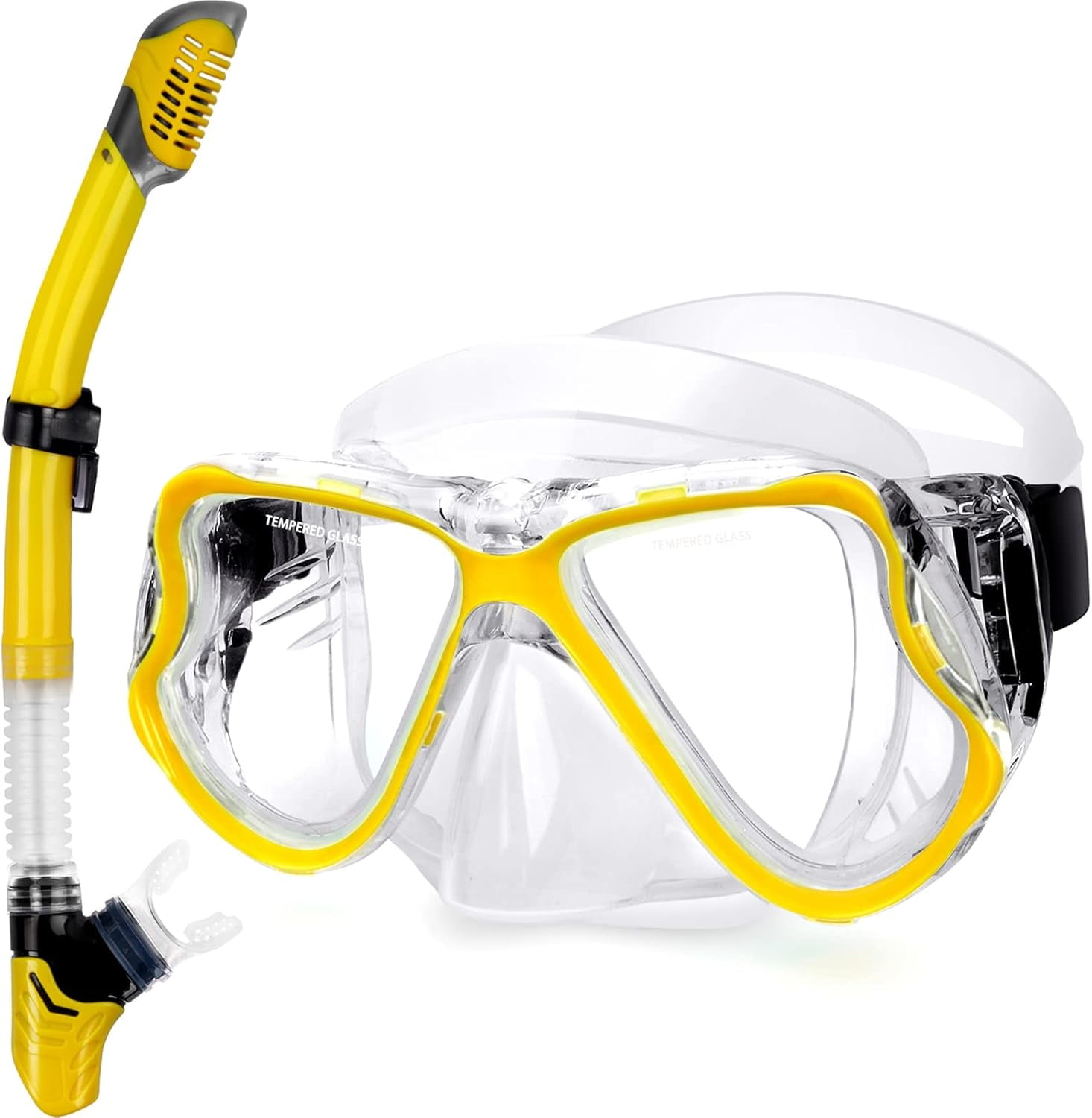 Dry Snorkel Set,Panoramic Wide View,Anti-Fog Scuba Diving Mask ...