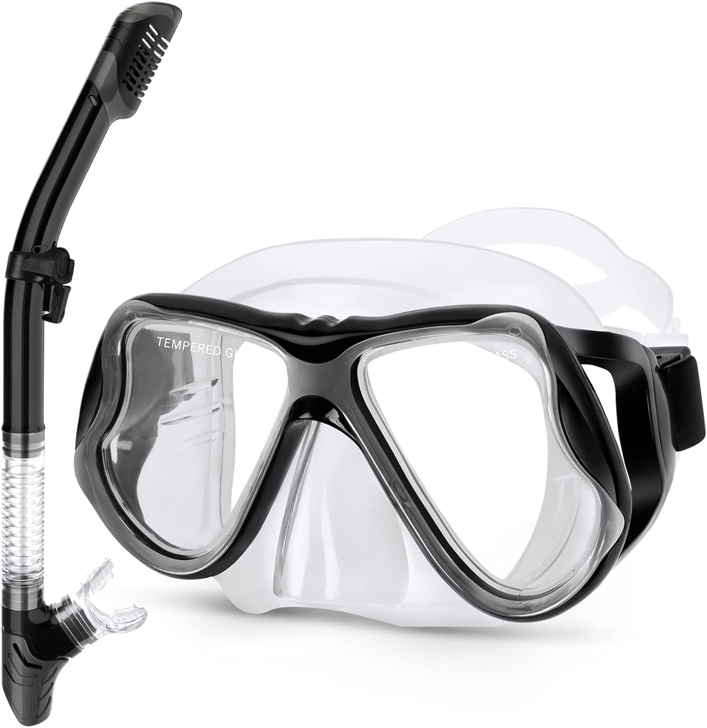 Dry Snorkel Set,Panoramic Wide View,Anti-Fog Scuba Diving Mask ...