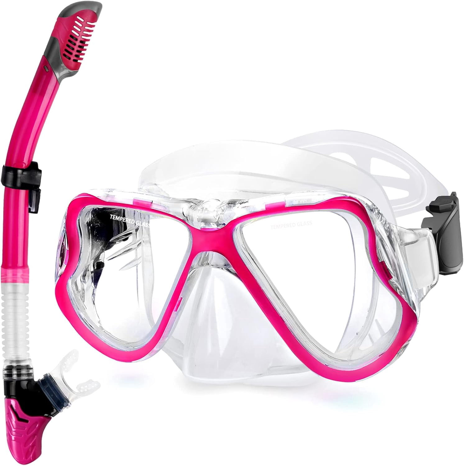 Dry Snorkel Set,Panoramic Wide View,Anti-Fog Scuba Diving Mask ...