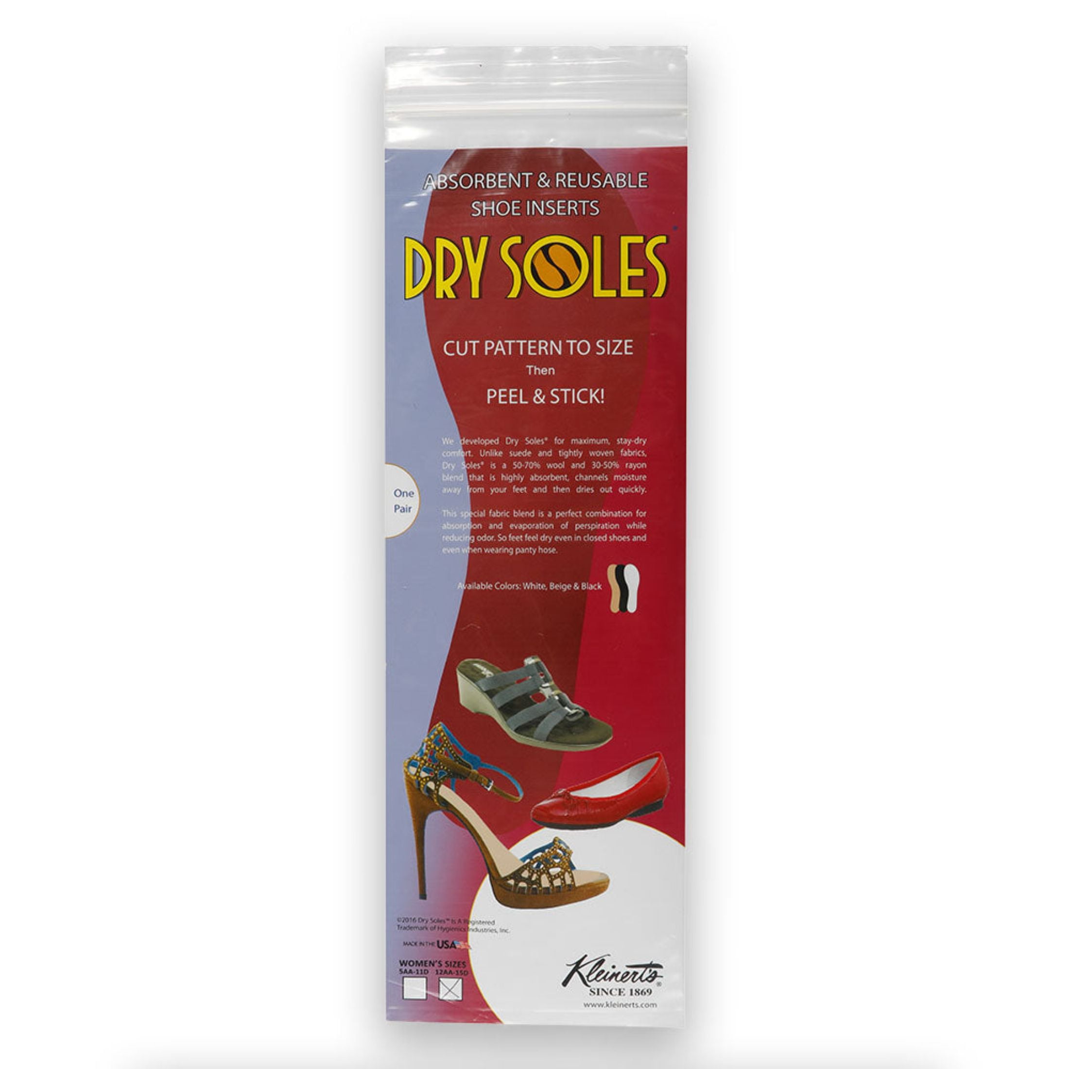 Dry Sole Reusable Shoe Inserts For Women Just Peel'n Stick - Walmart.com
