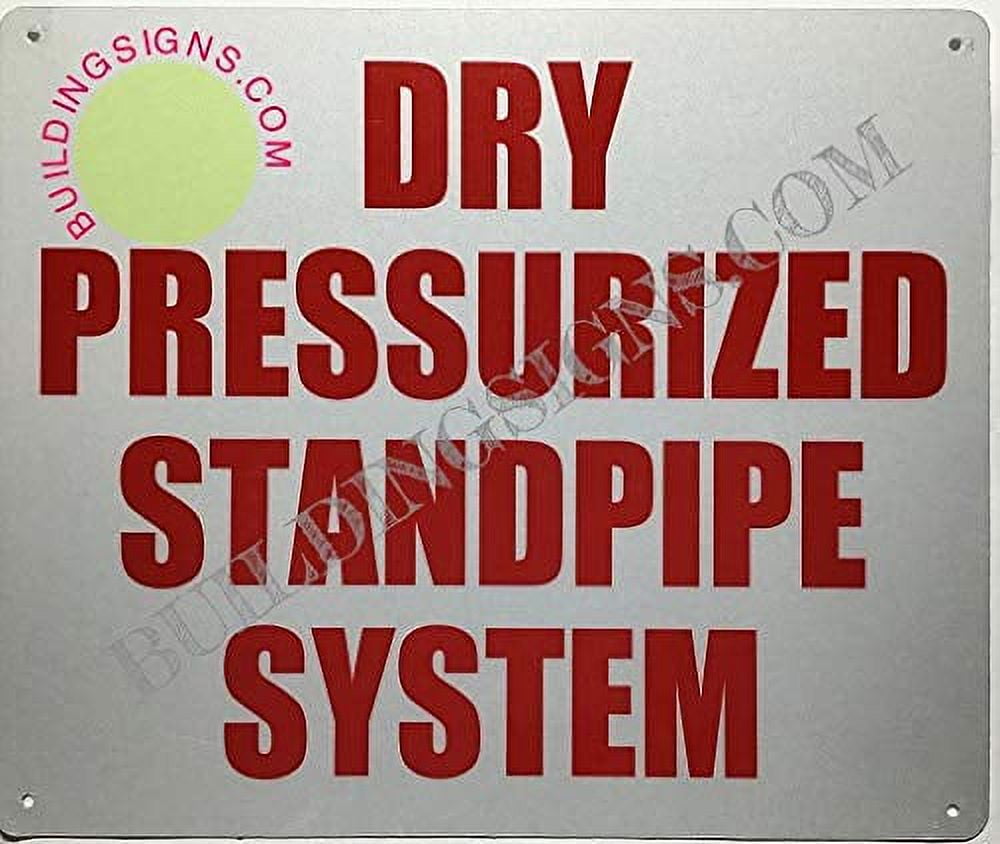 Dry Standpipe PRESSURIZED System Sign (Reflective !!, Aluminium-Rust ...