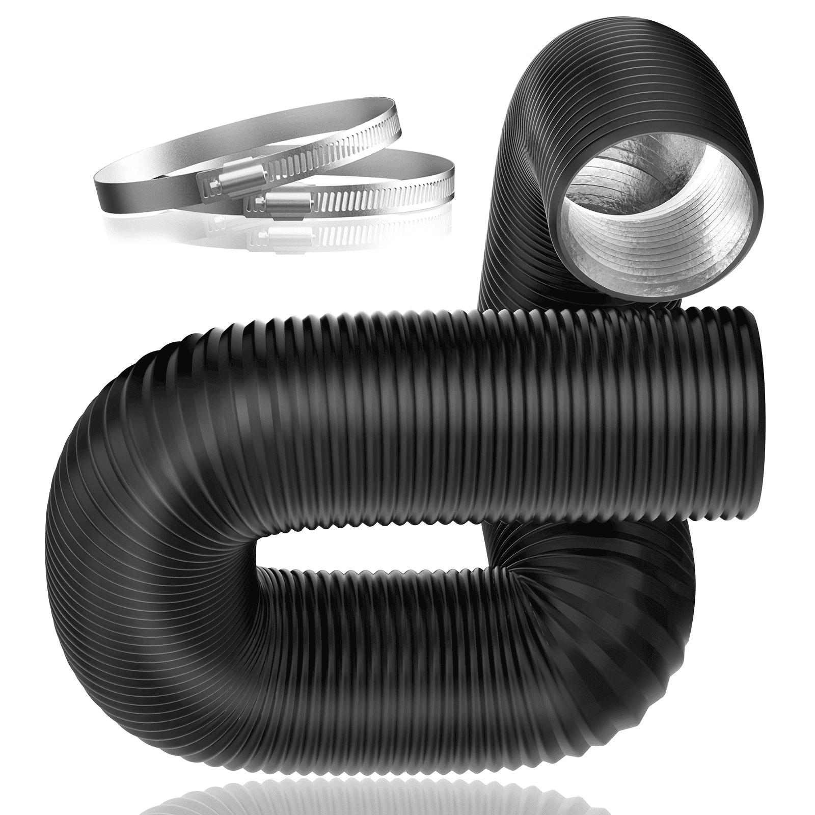 Dry Vent Hose, 3 Inch Insulated Flexible Duct 8 Ft With 2 Duct Clips ...