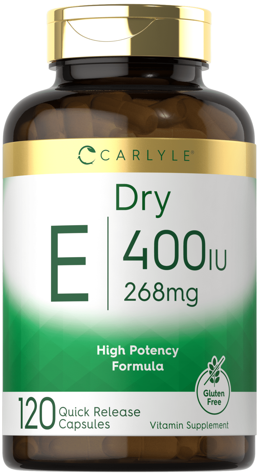Carlyle, Dry Vitamin E Supplement, 400 IU (268mg), Non-GMO and Gluten ...