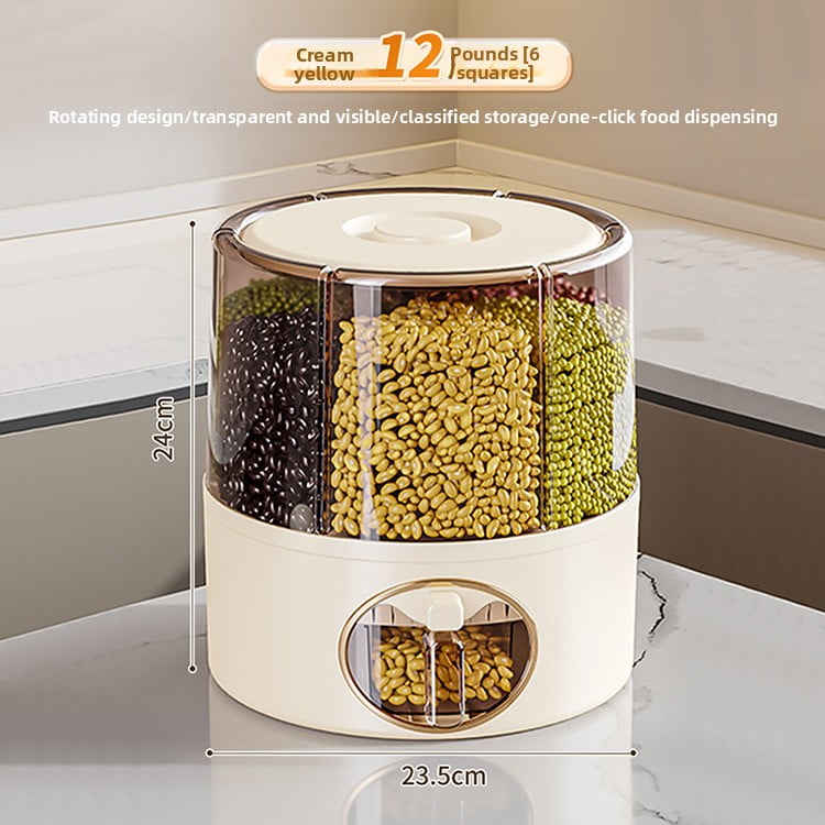 Dry grain dispenser, rotating grain cans, 360 ° rotating design, six ...