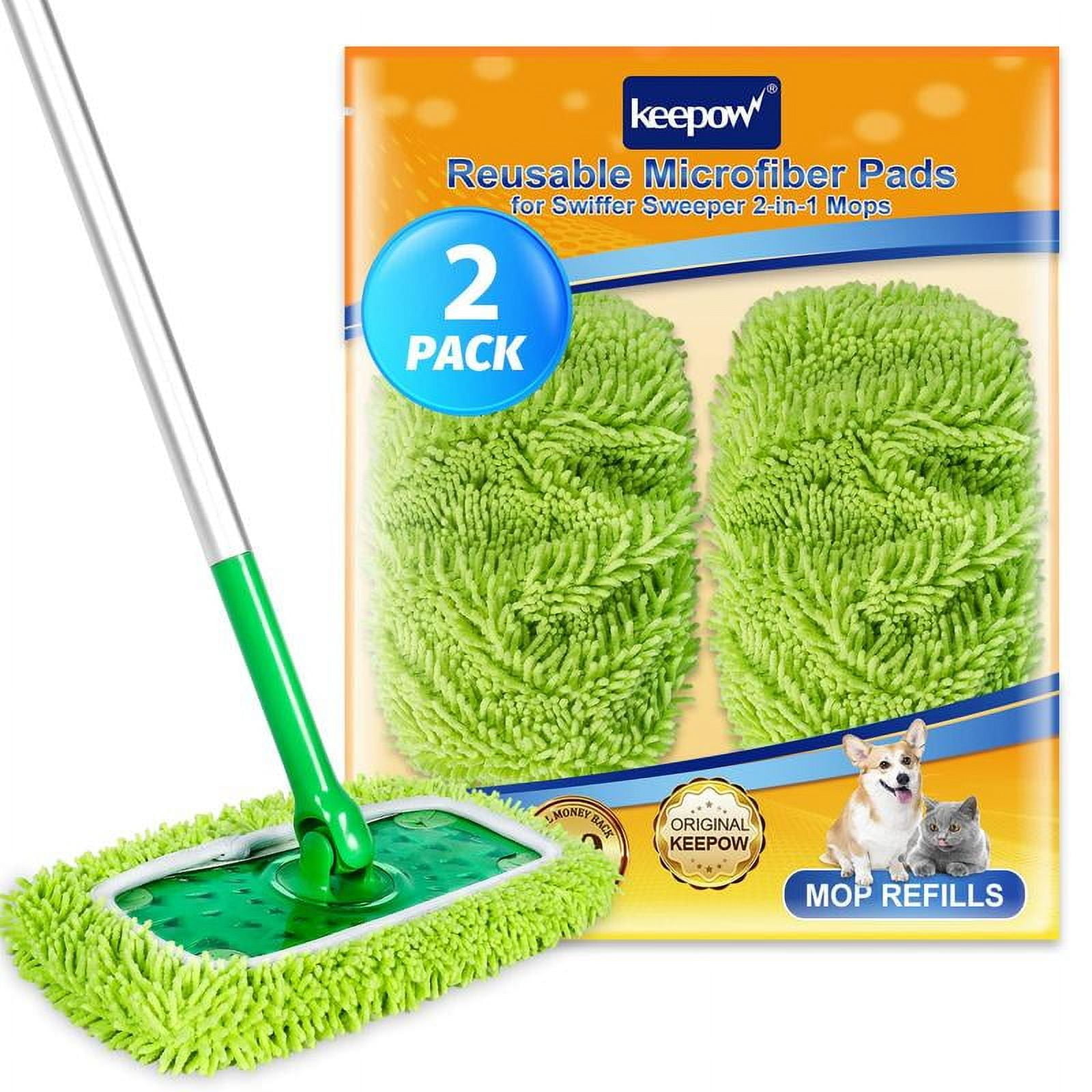 Dry sweeping/wet mopping Reusable and washable microfiber mop pad (mop ...