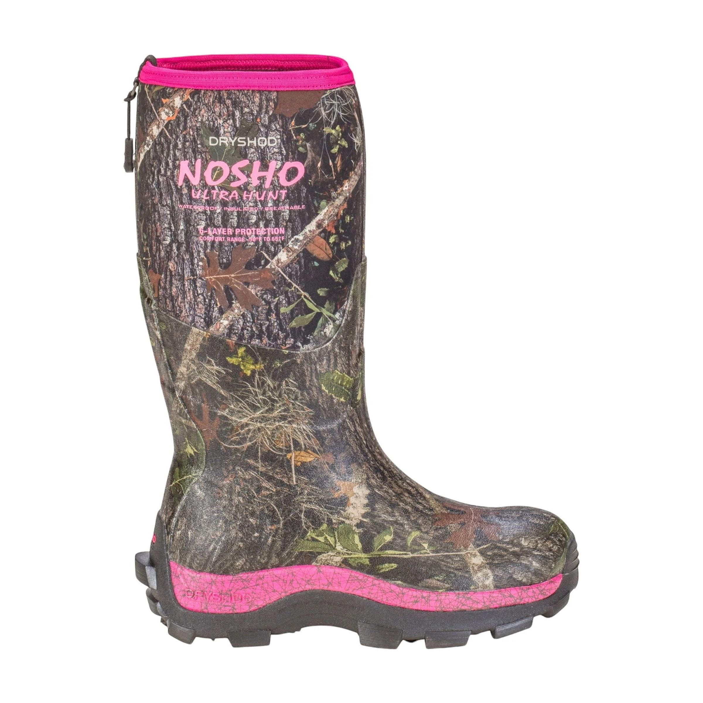 Dryshod Women's NoSho Ultra Hunt Hi Cut Camo/Pink Boot in Size 9 ...