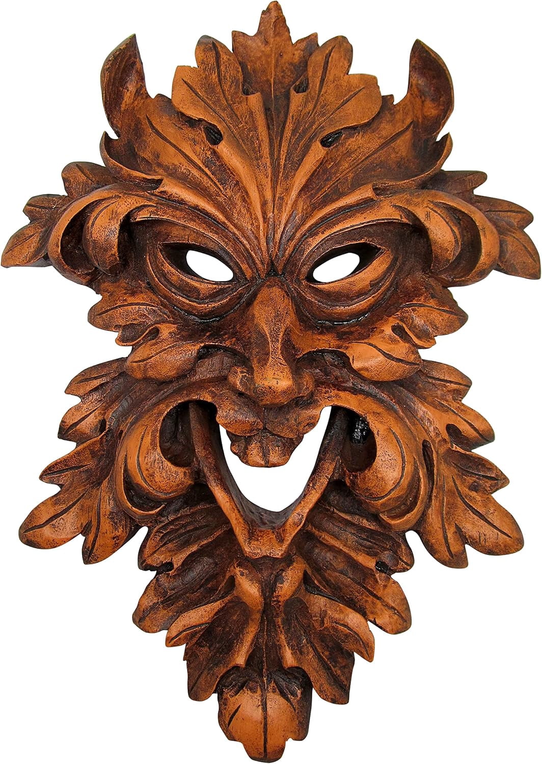 Dryad Design Greenman Mask Leafman Wall Plaque 17 inch - Wood Finish ...