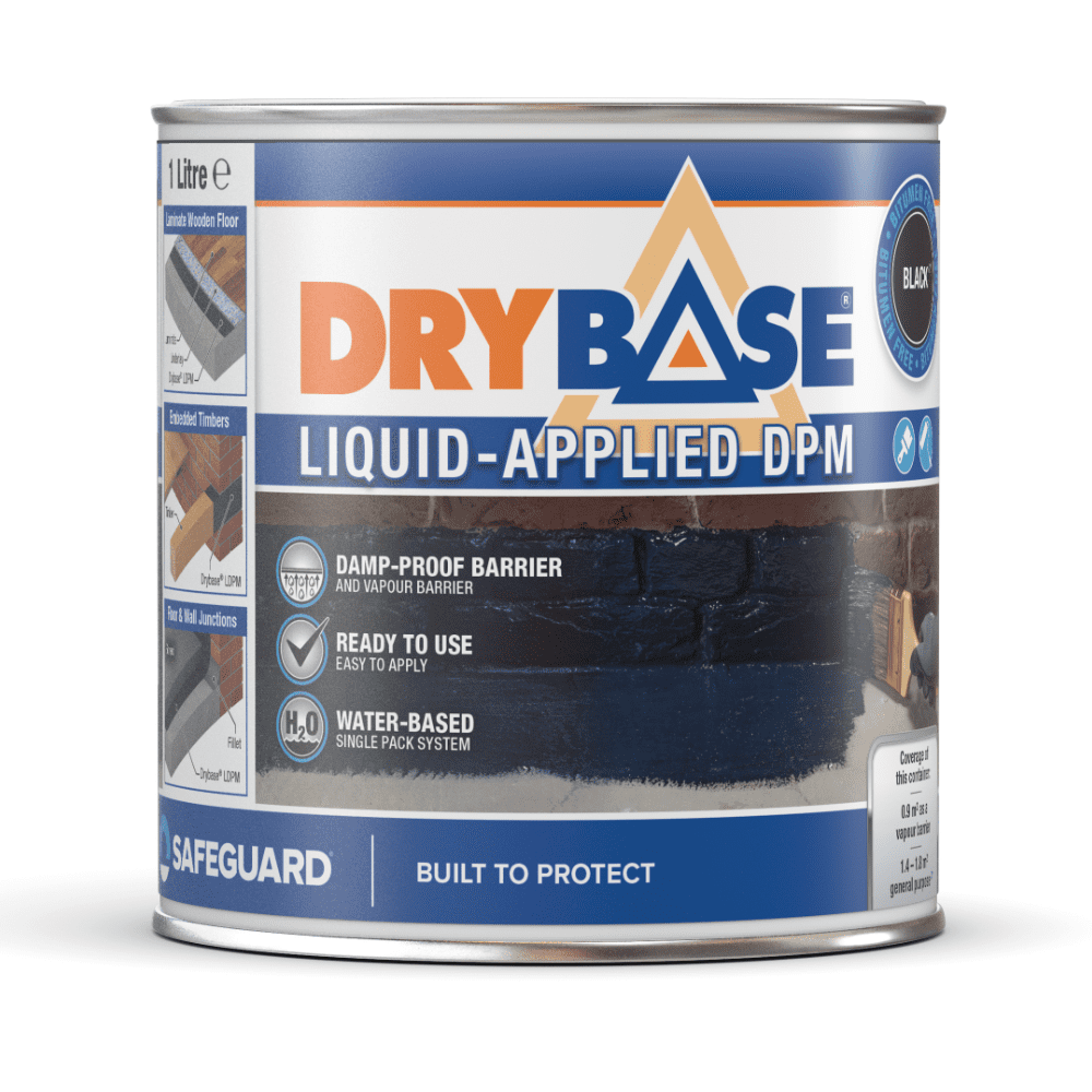 Drybase Liquid Damp Proof Membrane (1 Litre,Black) - Damp Proofing ...