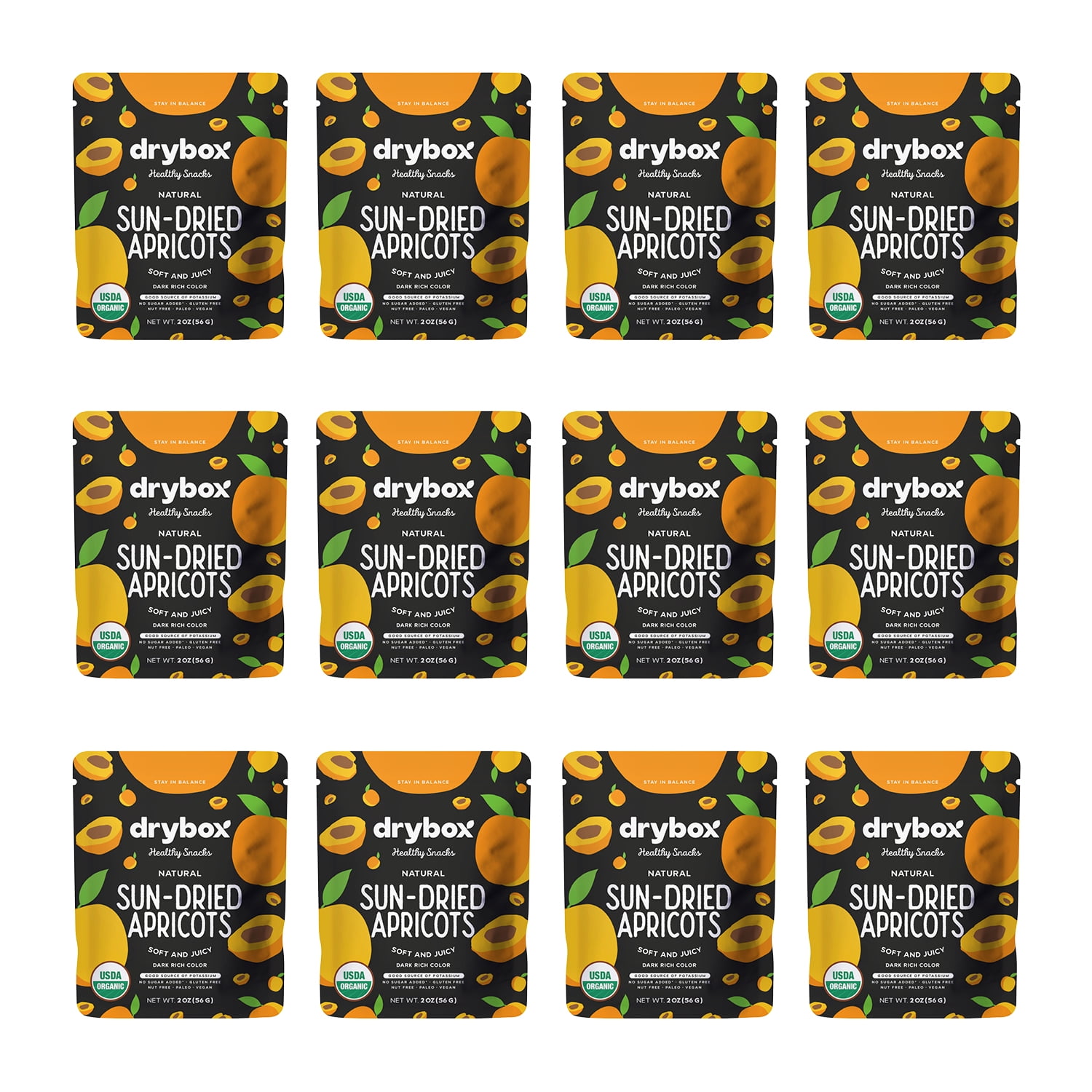 Drybox Sun Dried Turkish Apricots, Unsulfured Organic Unsweetened No ...