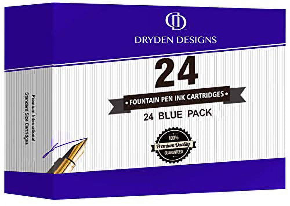Dryden Designs Fountain Pen Ink Cartridges - SET OF 24 BLUE INK ...