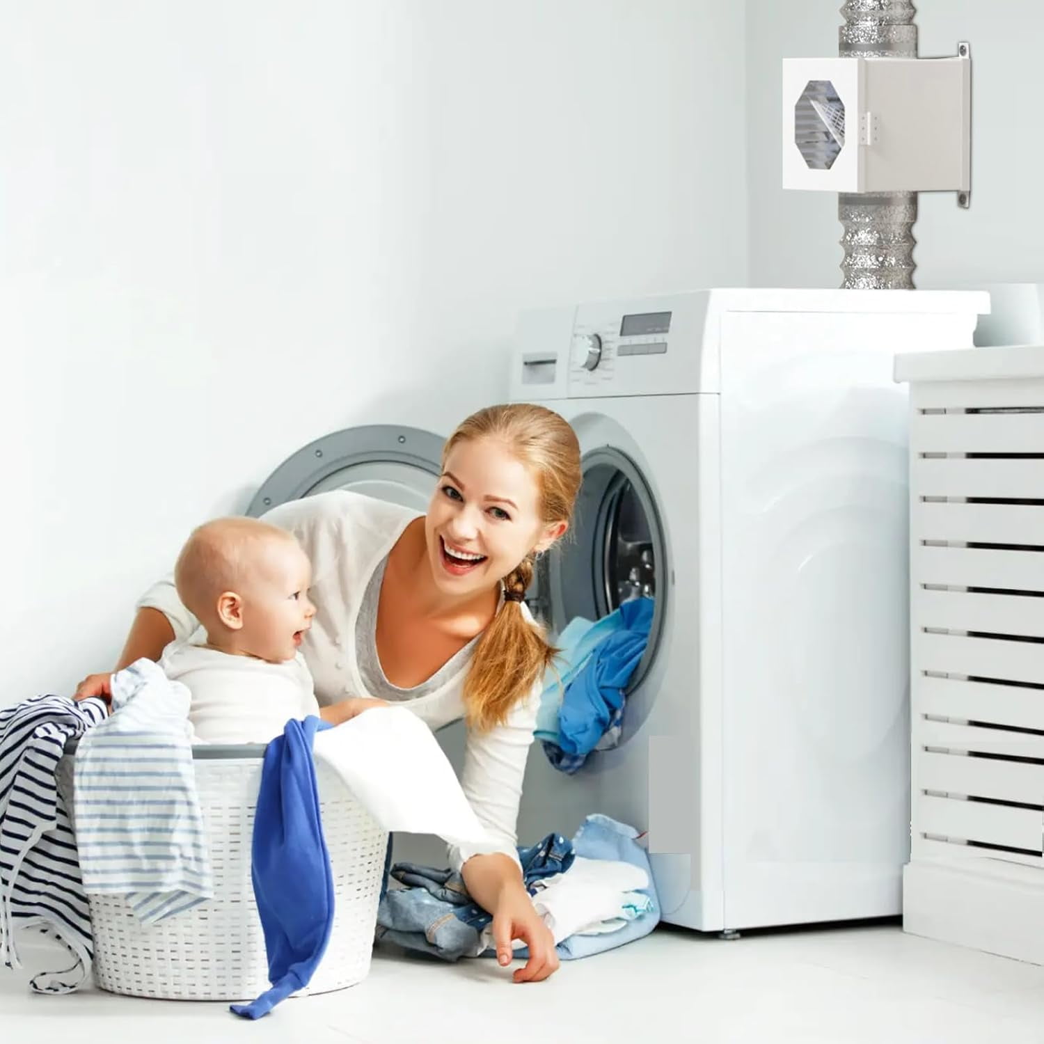 Dryer Duct Lint Trap with 4inch 5FT Hose, Metal Vent Box, Stainless ...