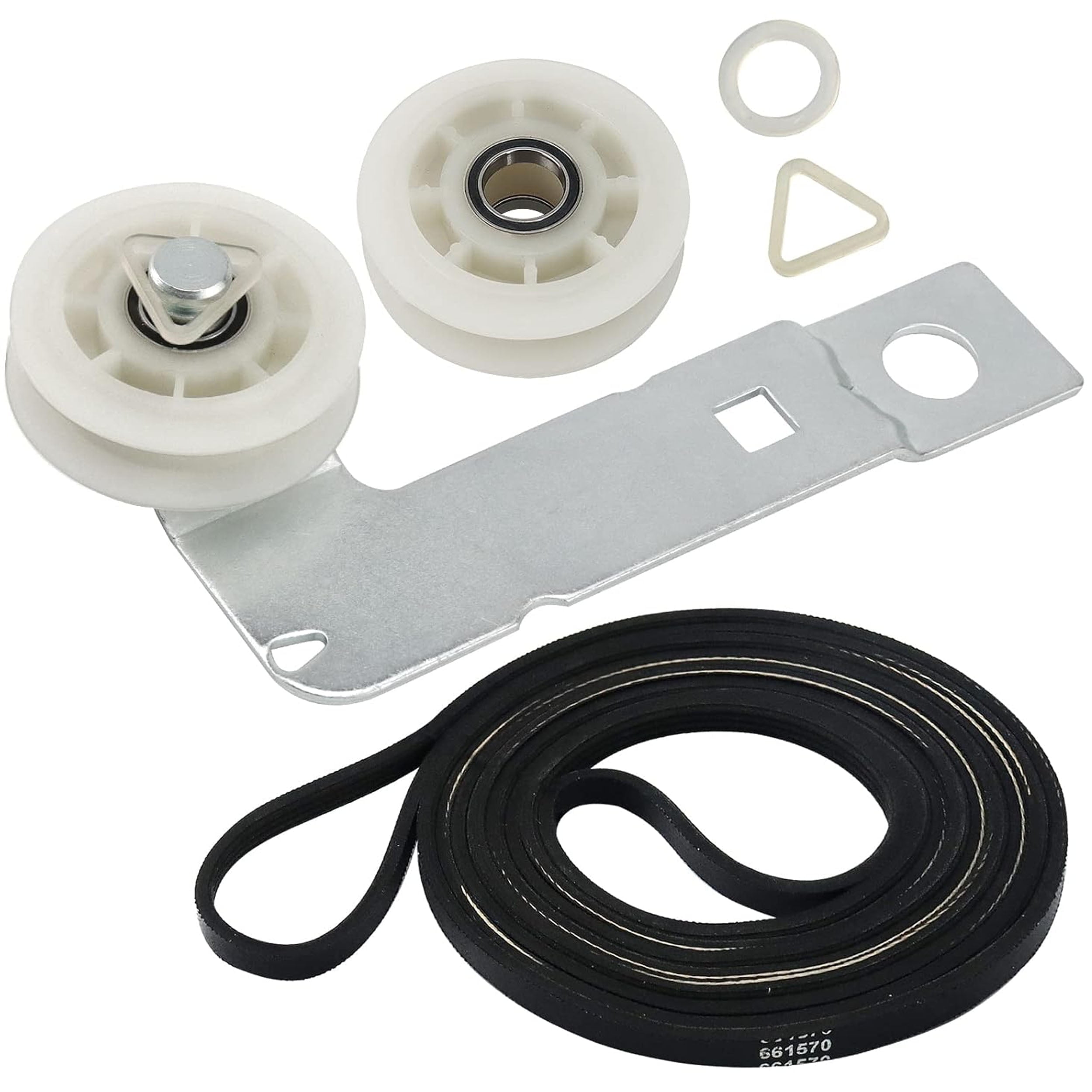 Dryer Idler Pulley Assembly with Bracket and Dryer Drum Belt 661570 ...