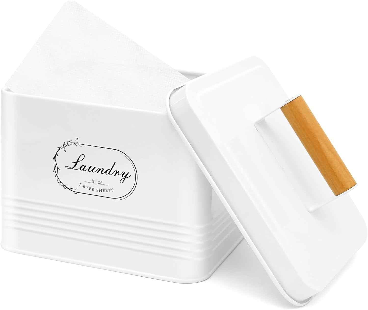 Dryer Sheet Container with Lid for Laundry Room Organization and ...