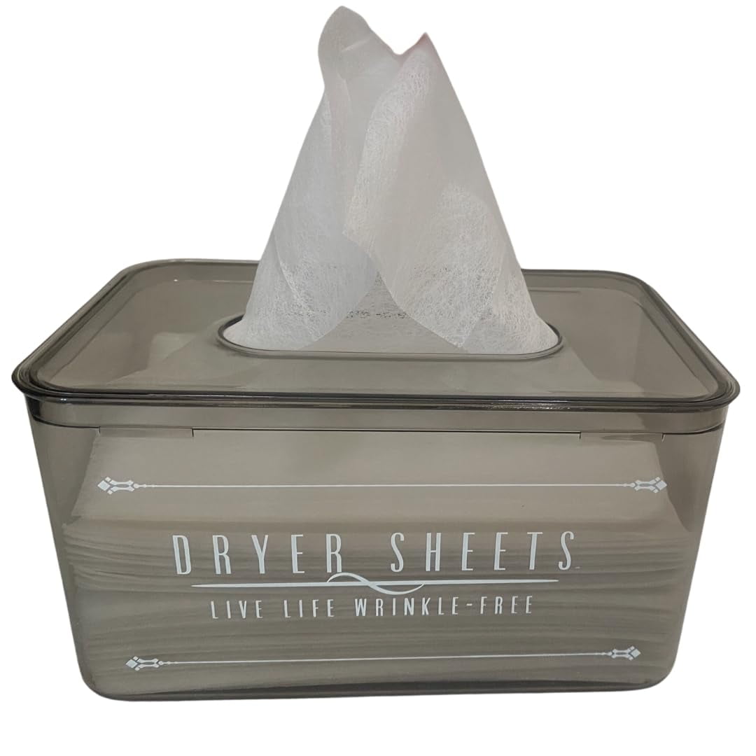 Dryer Sheet Holder Dispenser for Laundry Room (Black) Rectangular ...