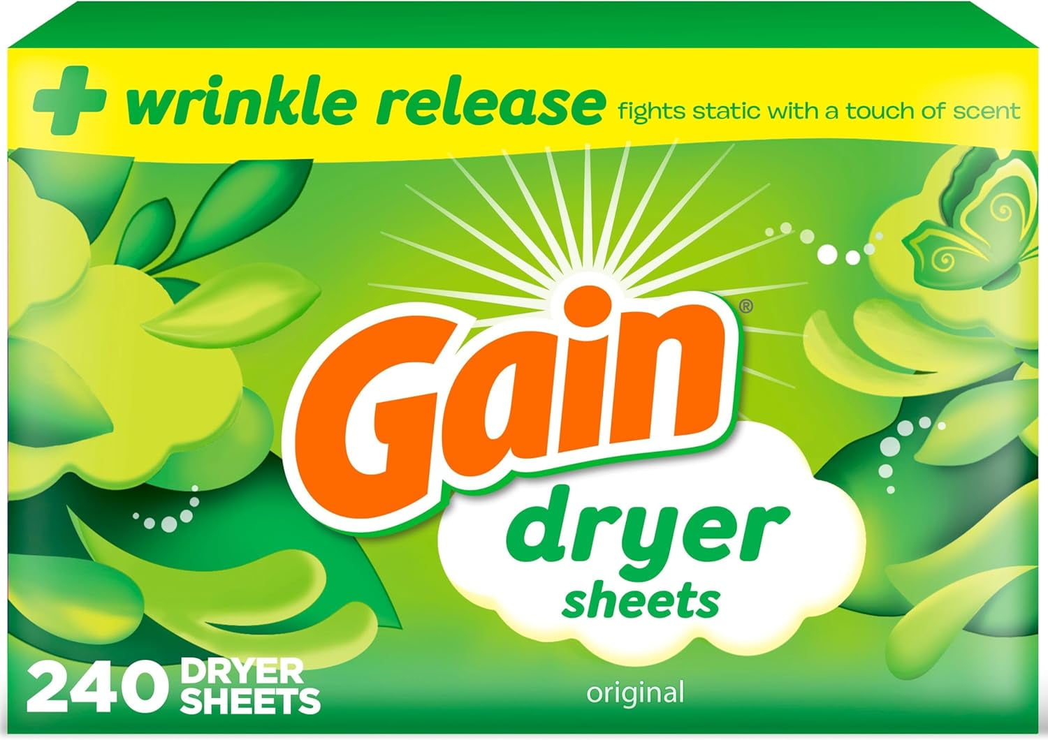 Dryer Sheets Plus Wrinkle Release, Original Scent, 240 Count, Wrinkle ...