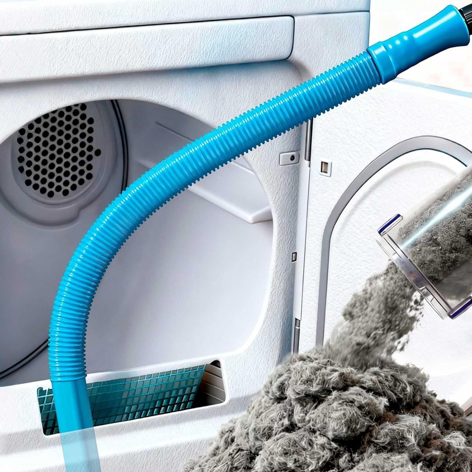 Dryer Vacuum Hose attachment Lint Kit-Flexible Hose for Deep Cleaning ...