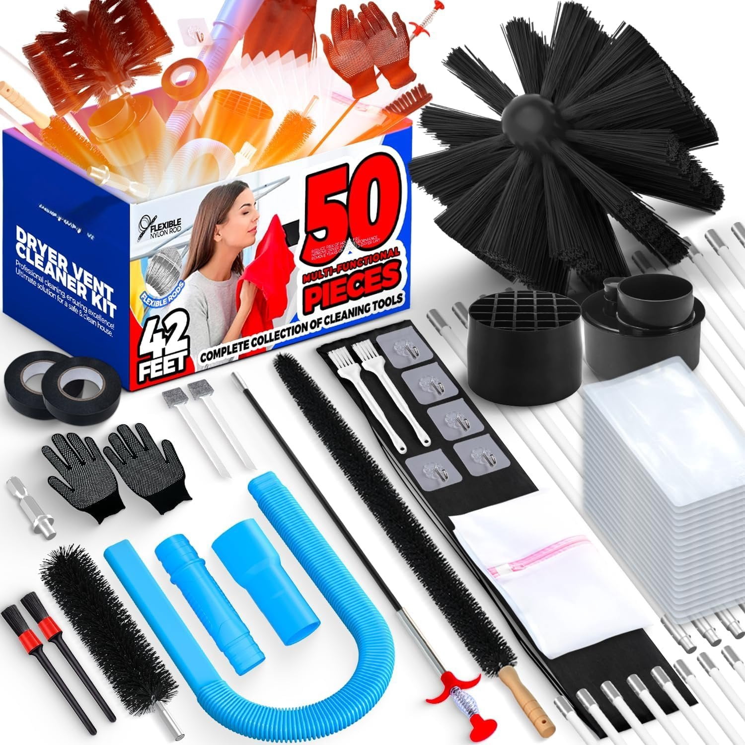 Dryer Vent Cleaner Kit Dryer Cleaning Tool Include Dryer Vent Brush ...