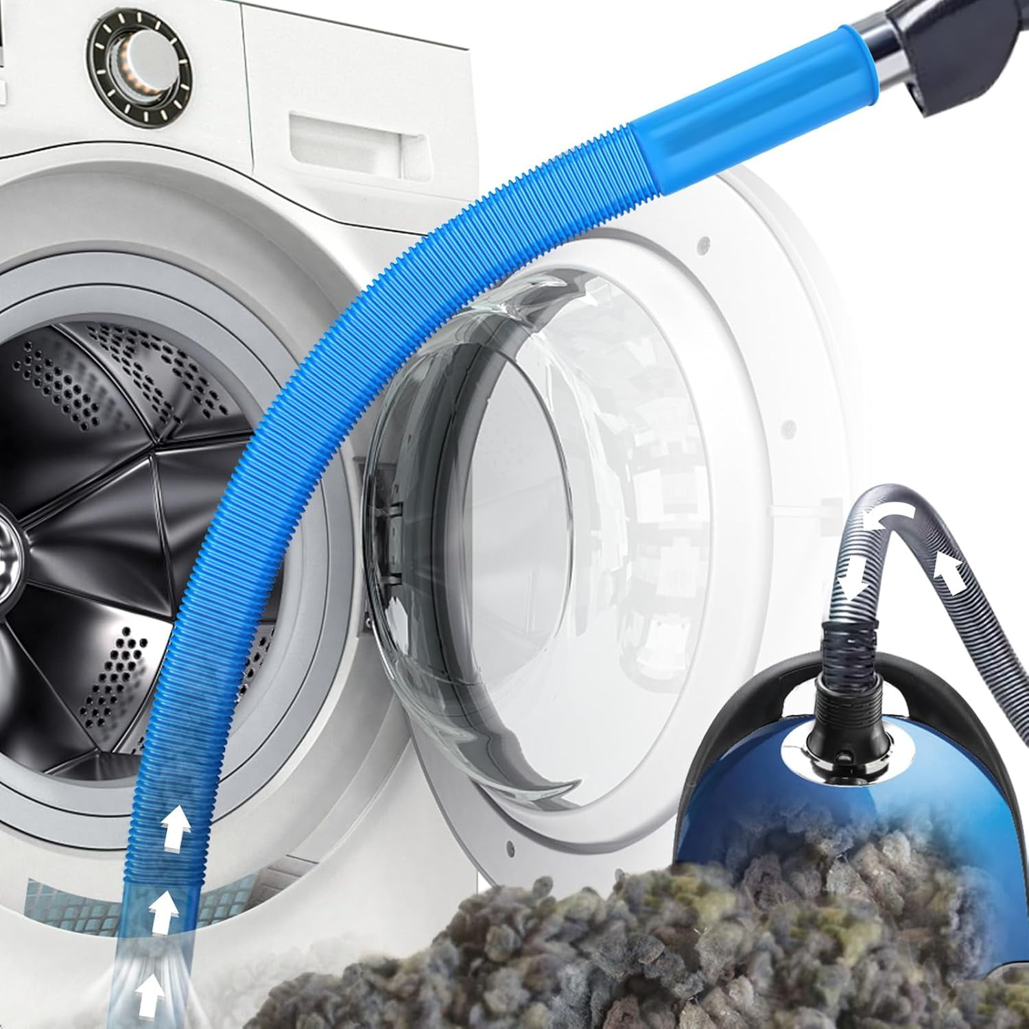 Dryer Vent Cleaner Kit, Dryer Lint Vacuum Attachment Compatible with ...