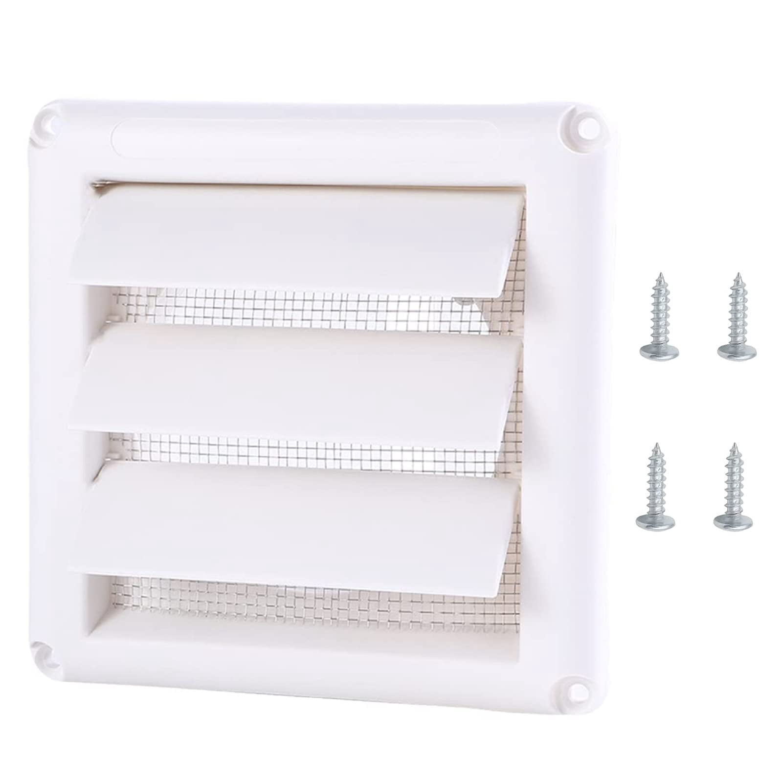 Dryer Vent Cover, 4" Outdoor Louvered Wall Air Vent Hood Outlet Cover ...
