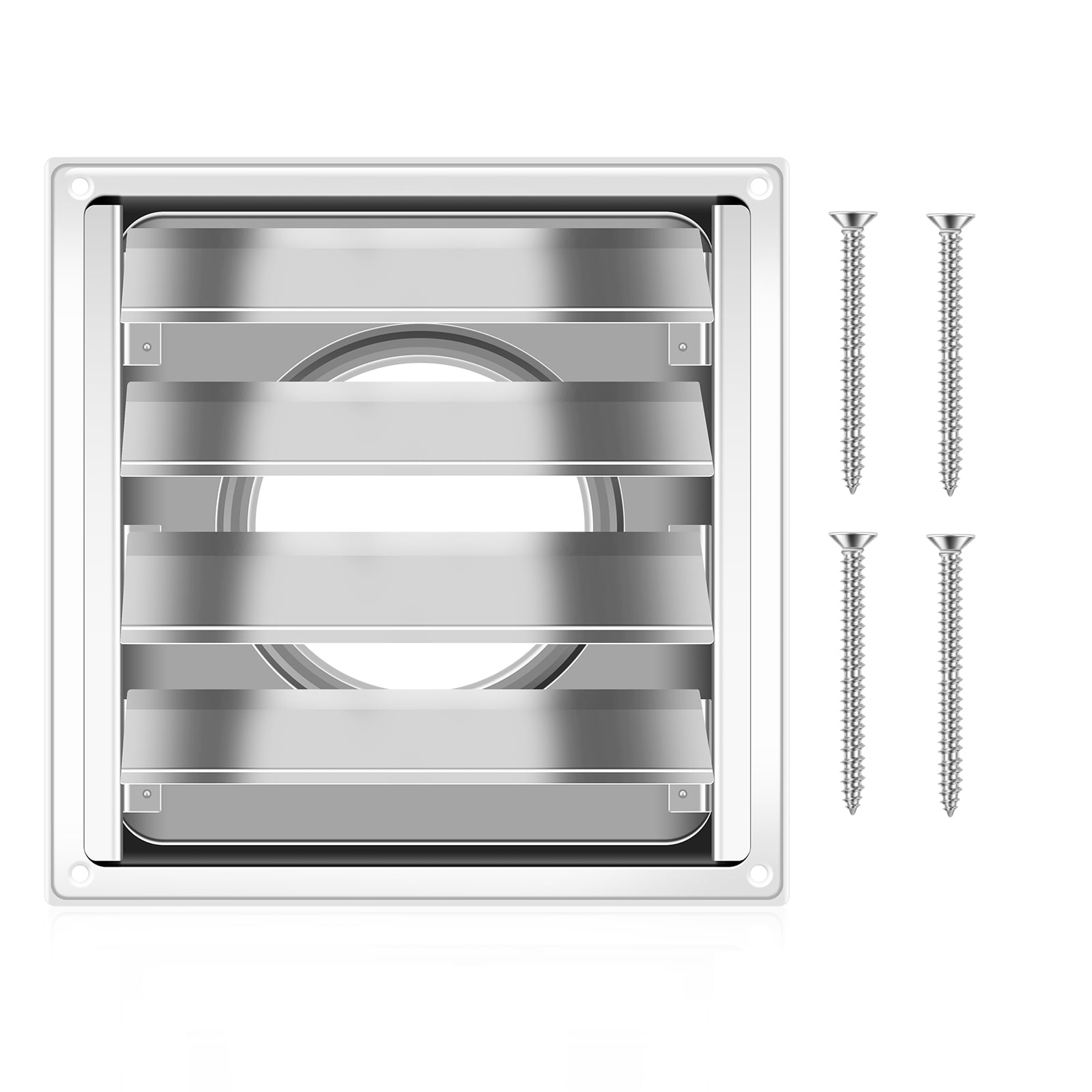 Dryer Vent Cover Stainless Steel Wall Exhaust Vent Cover with 4 Screws ...