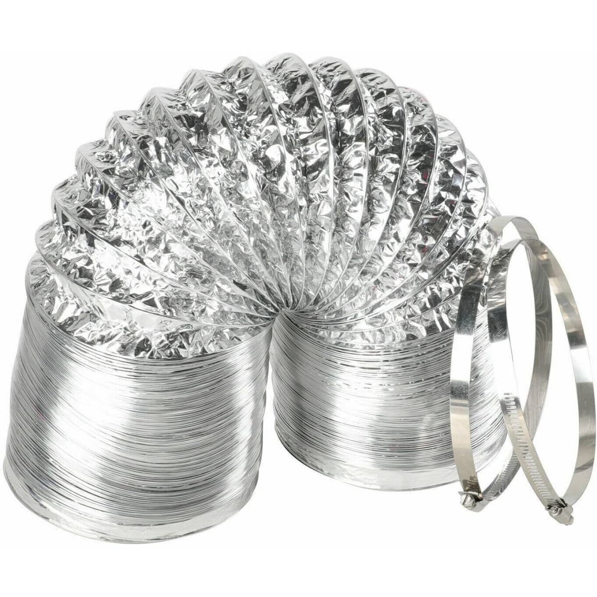 Dryer Vent Hose Flexible 8" Aluminum Ducting 10Ft Long with 2 Duct ...