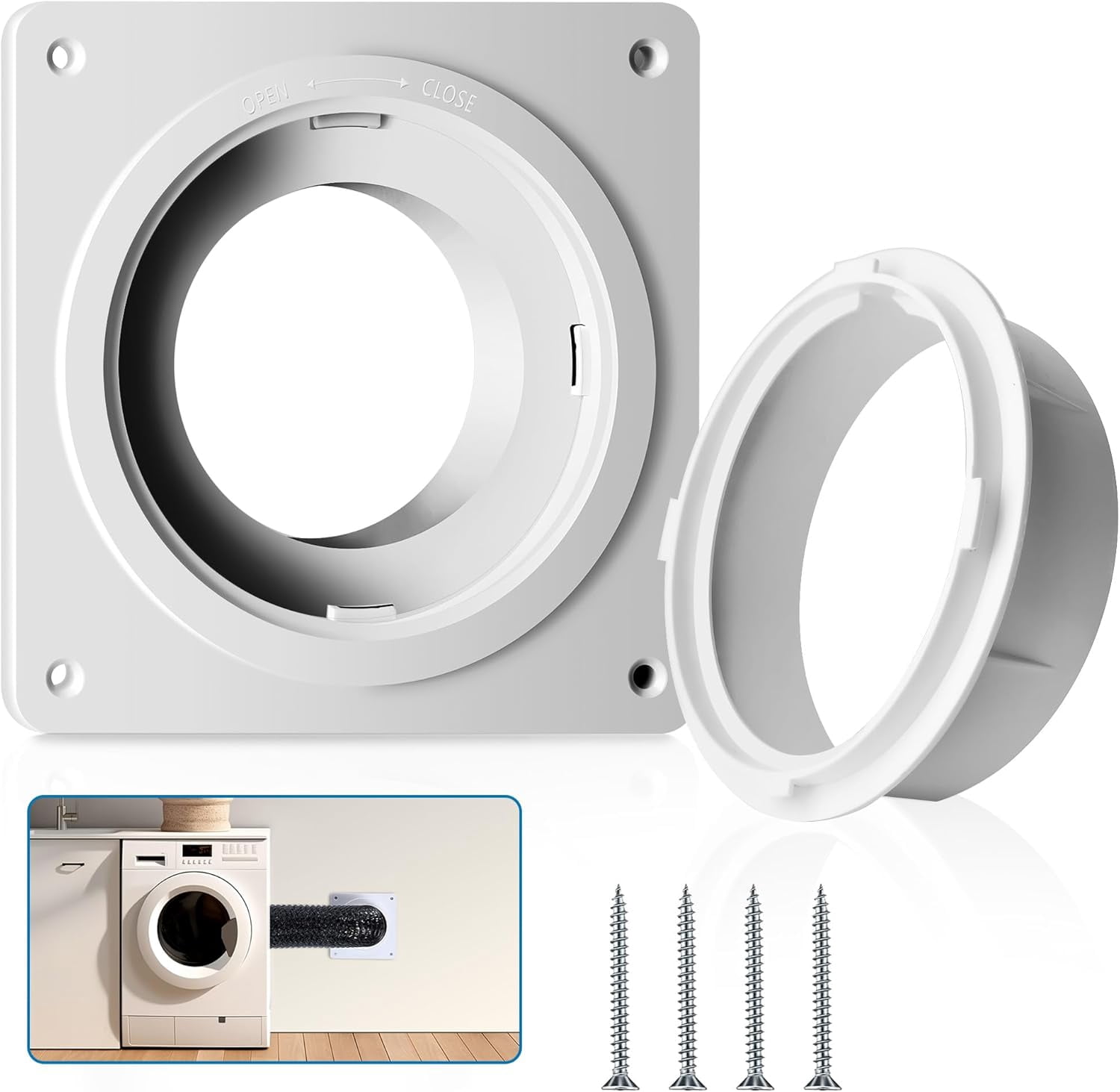 Dryer Vent Wall Plate with Quick Connect & Disconnect, Twist Lock Dryer ...