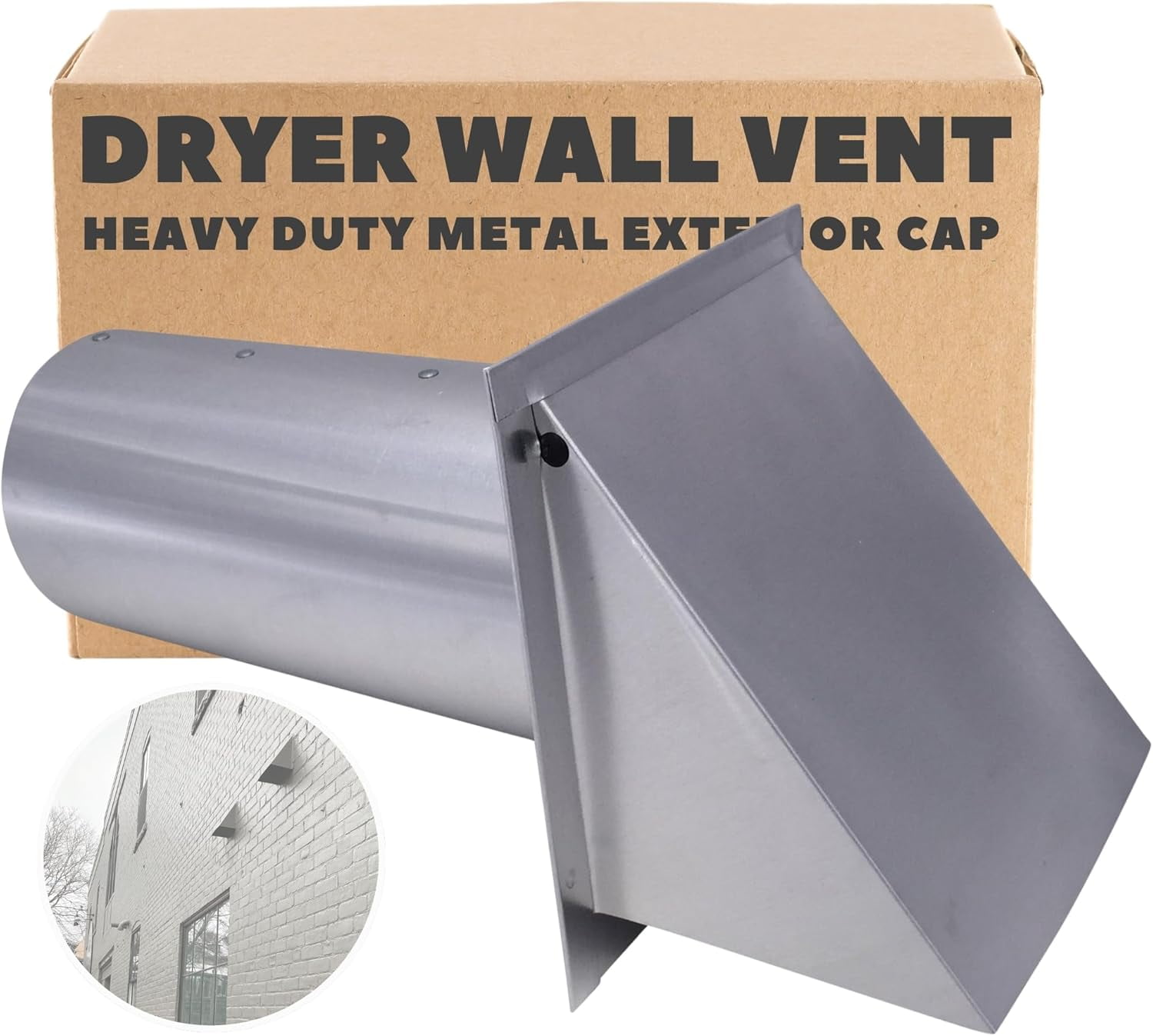 Dryer Wall Vent - Aluminum - Heavy Duty Hooded Metal Caps for Exterior ...