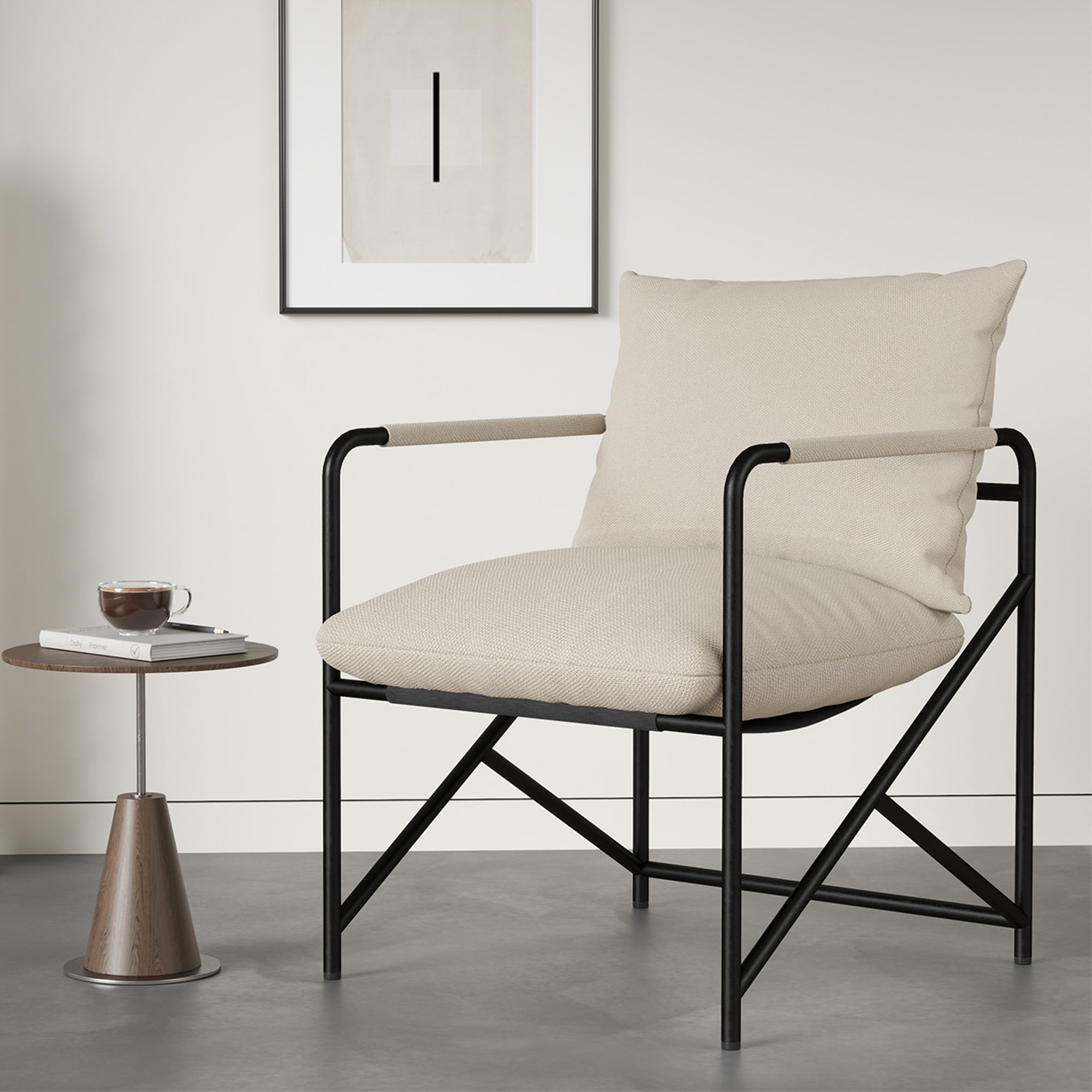 Dryfeedo Patio Sling Accent Chair, Metal Frame Accent Chair for Living ...
