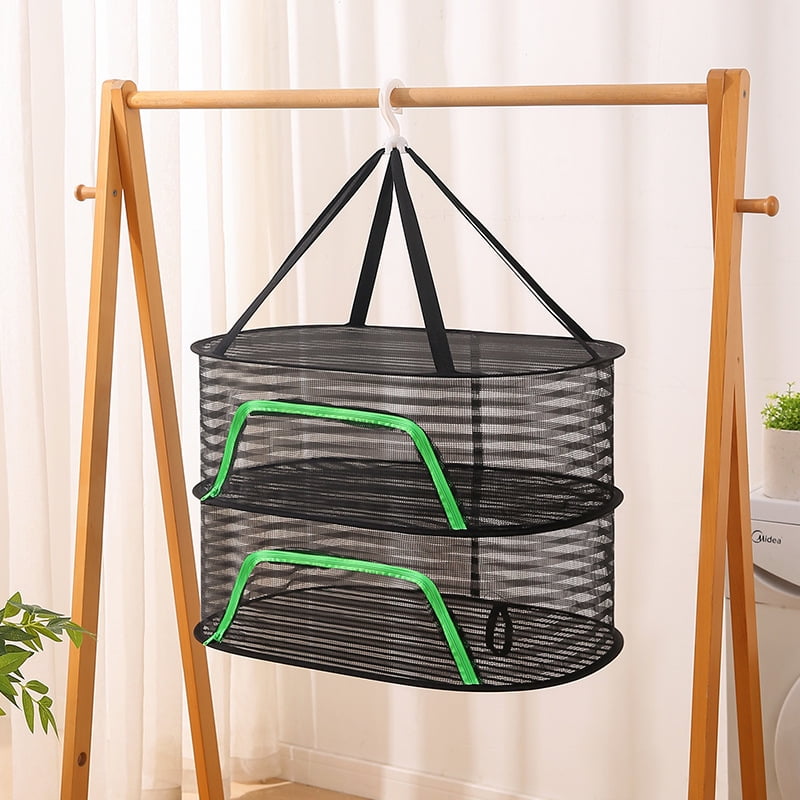 Drying Rack 2 Layer Hanging Mesh Net for Plants Hanging Drying Fish Net ...