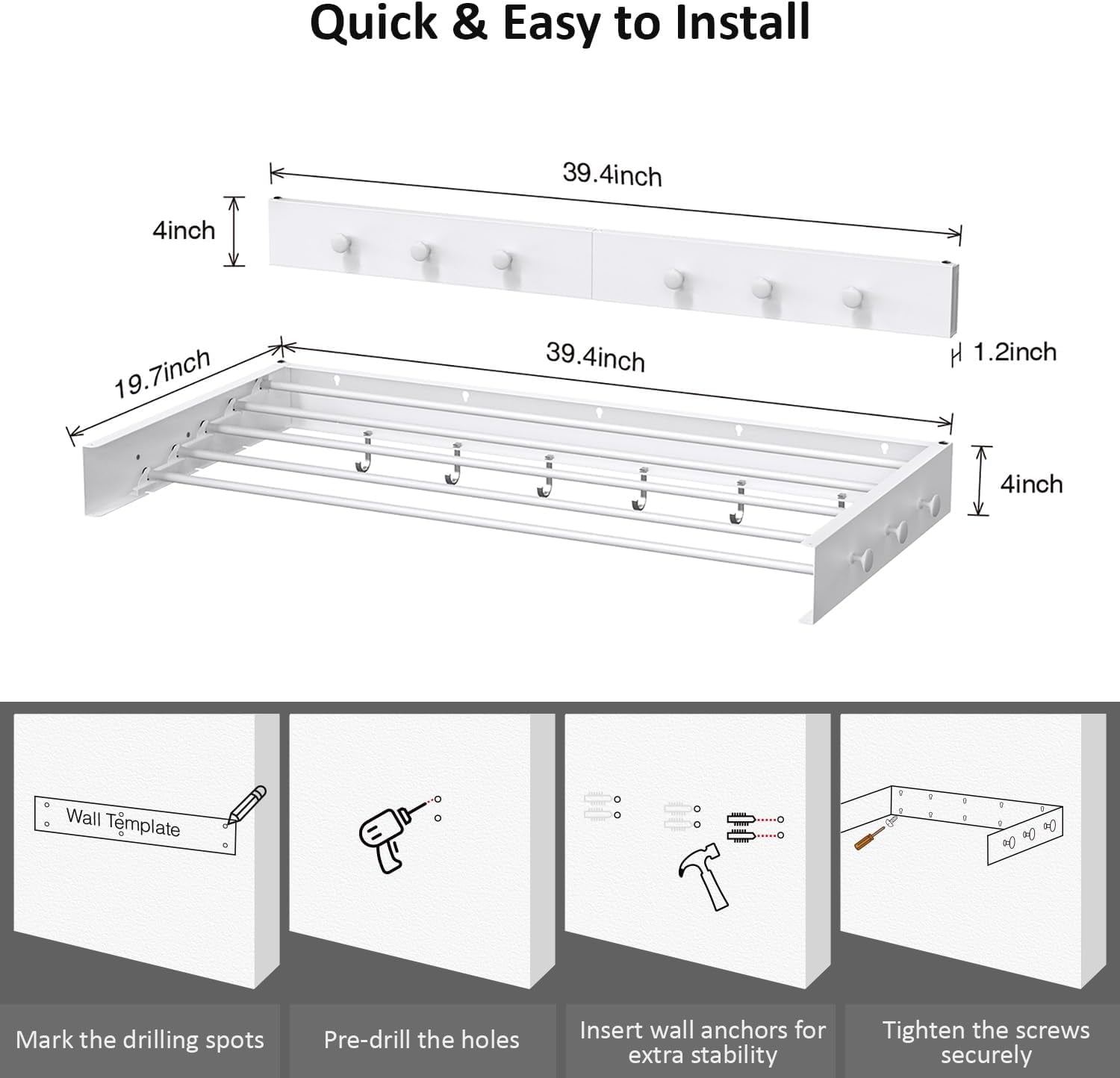 Drying Rack Clothing,Clothes Drying Rack Wall Mounted,Laundry Drying ...