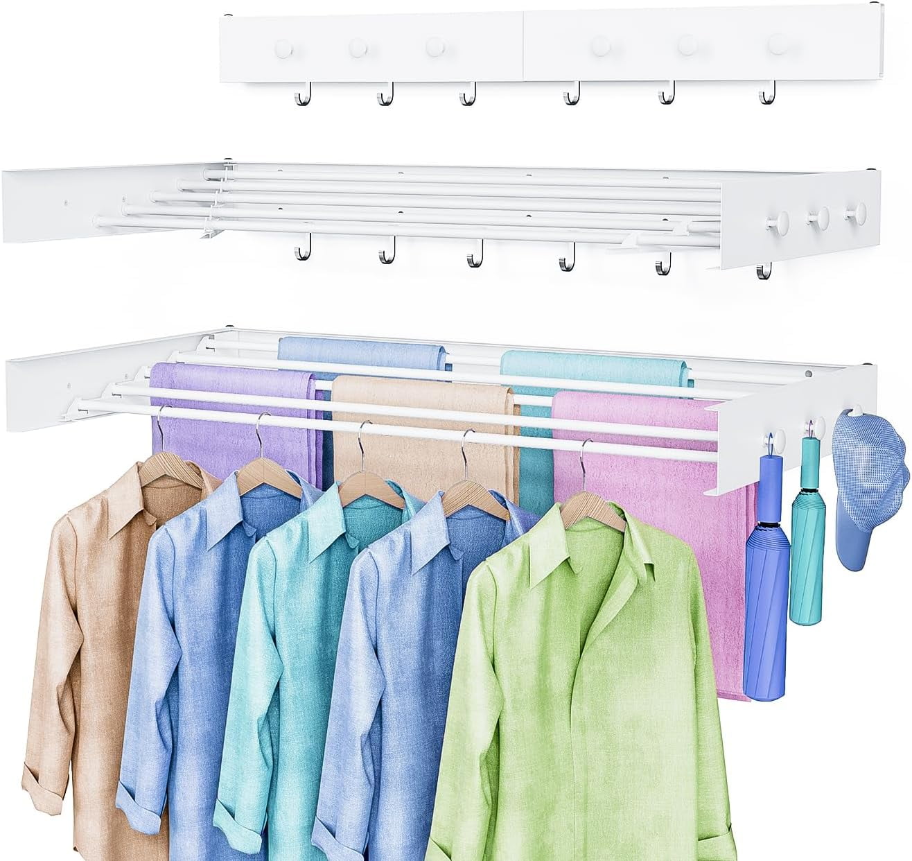 Drying Rack Clothing,Clothes Drying Rack Wall Mounted,Laundry Drying ...