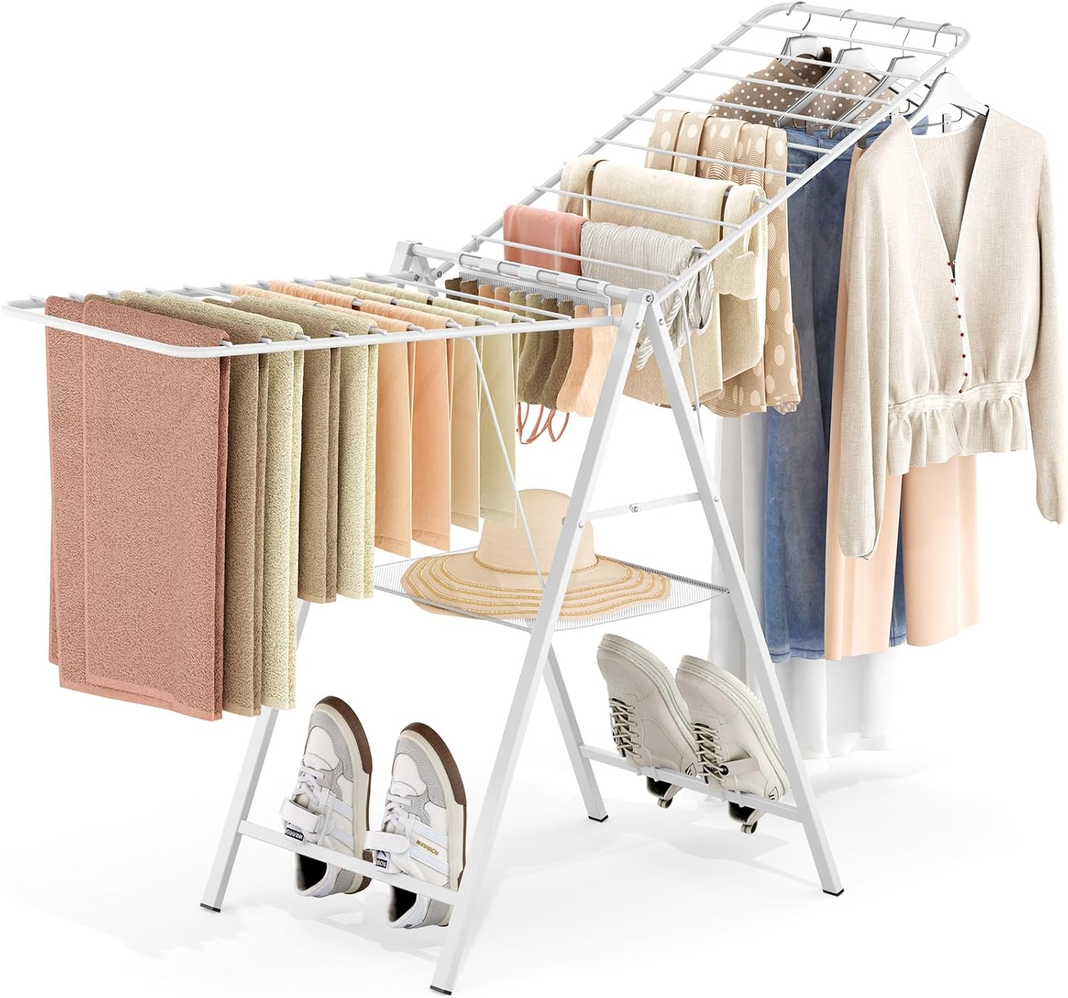 Drying Rack for Clothing Foldable, Metal Laundry Rack Collapsible ...