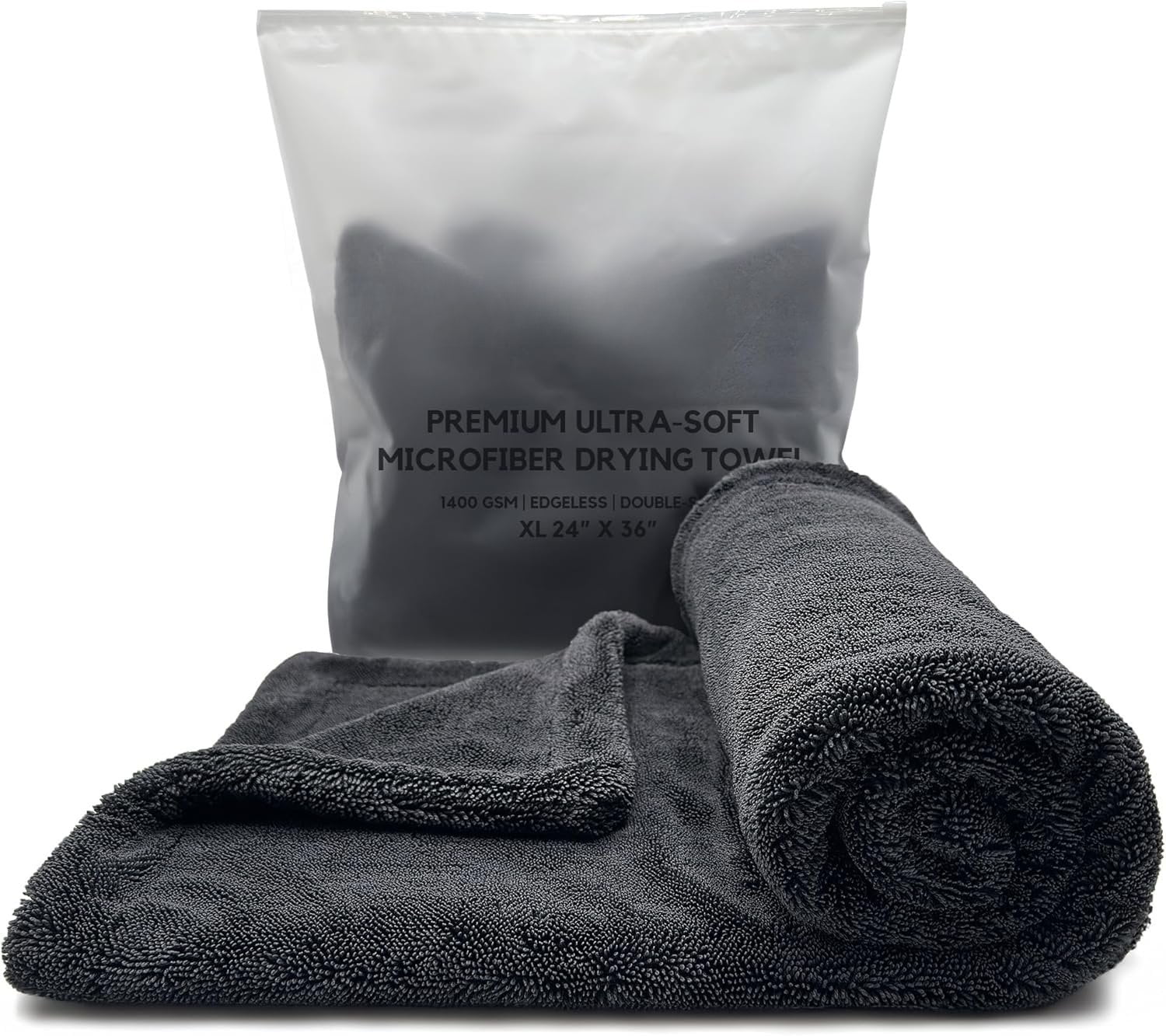 Drying Towel - 1400 GSM Edgeless Twisted Loop Design - 70/30 Blend ...