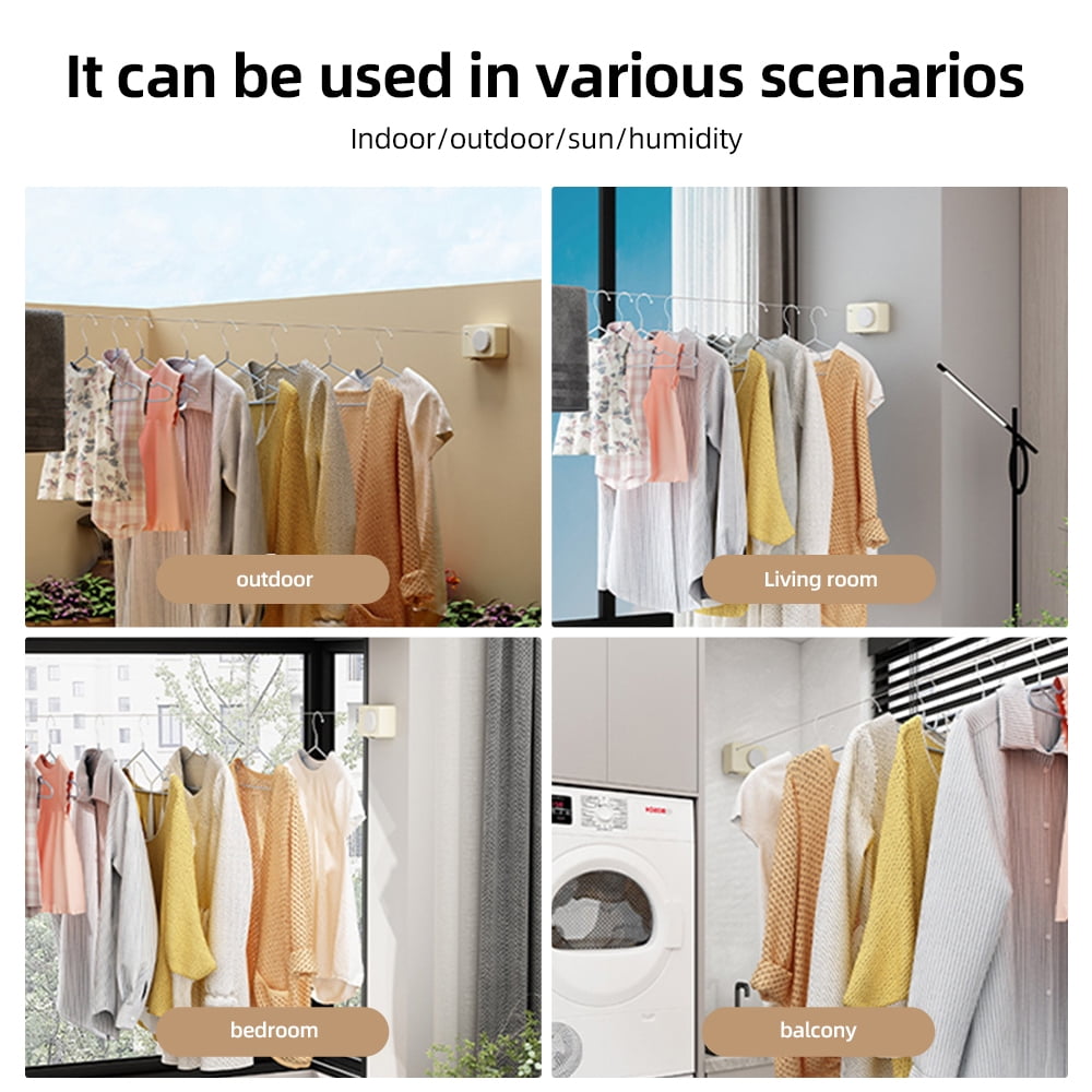 Drying line,Indoor 14 Feet Portable No Laundry Rope Heavy Duty Line ...