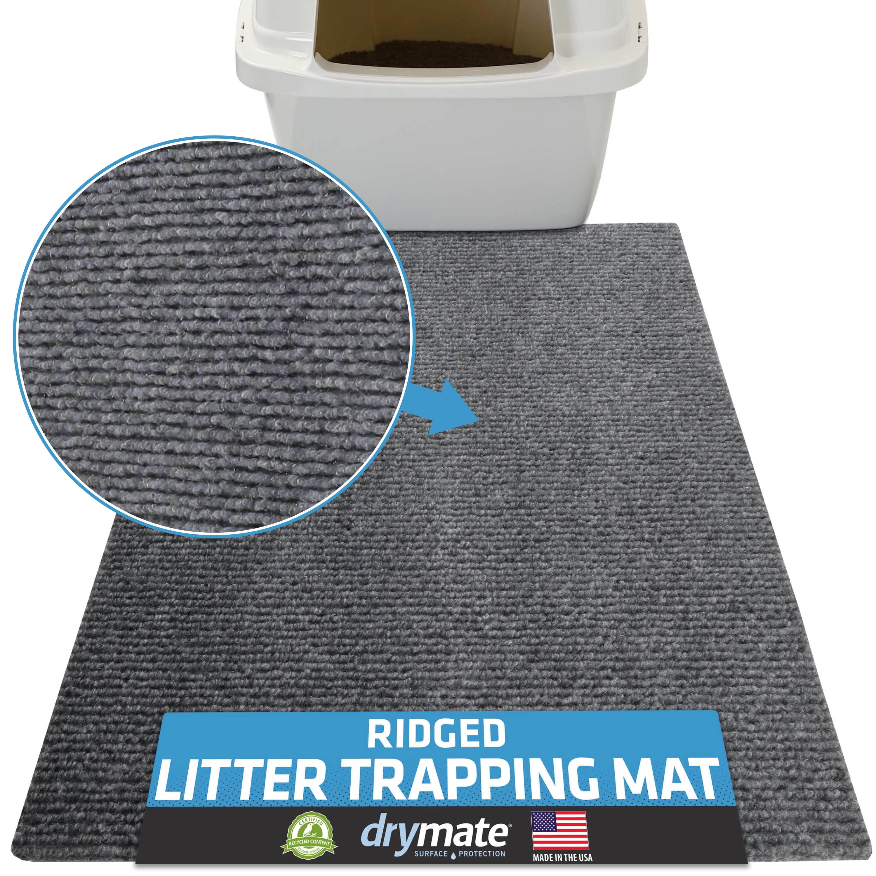 "Drymate Cat Litter Mat, Ridged, Traps Litter, Soft on Paws, Absorbent ...