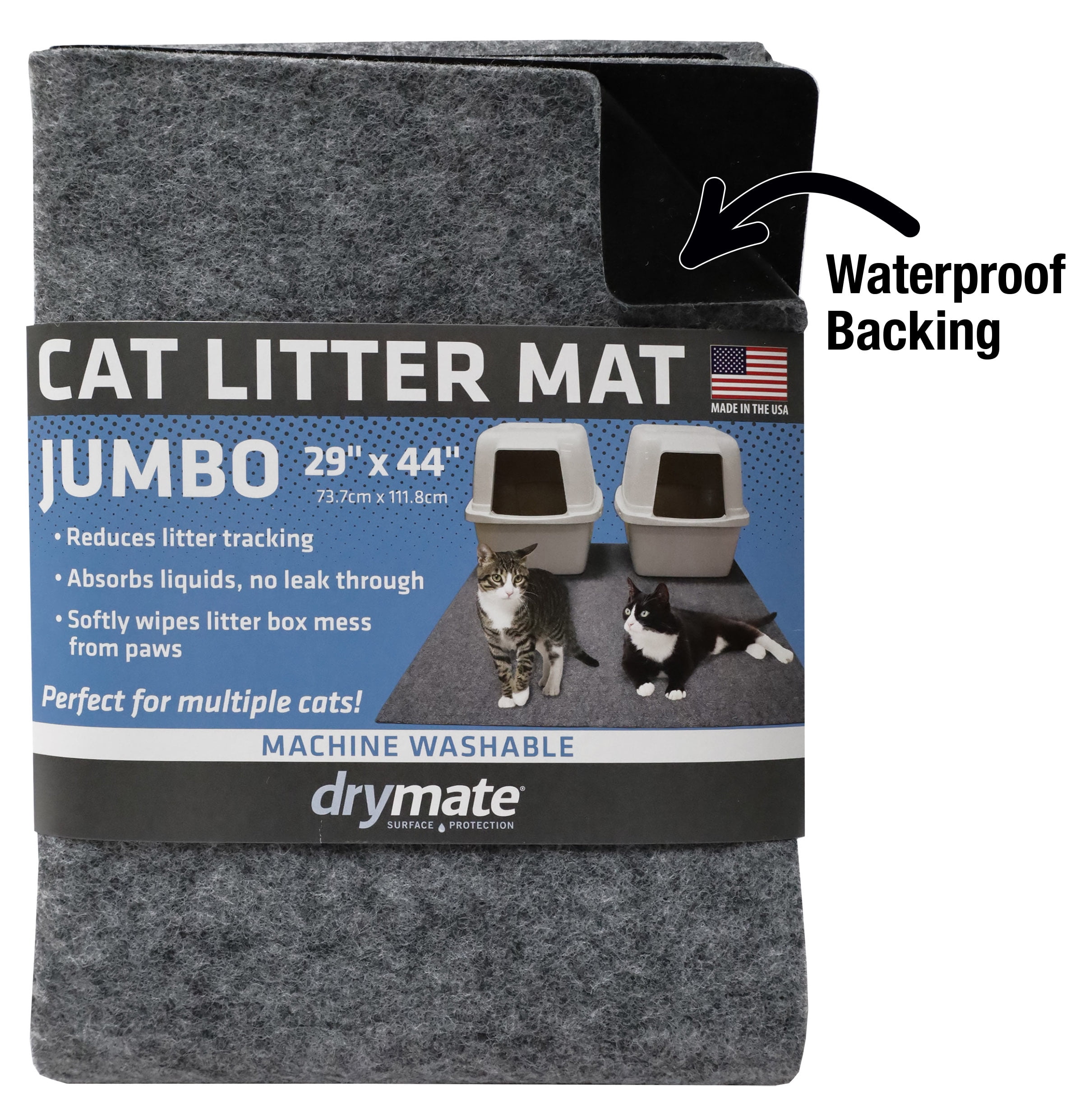 Drymate Jumbo Cat Litter Mat - 100% Phthalate and BPA Free; Machine ...
