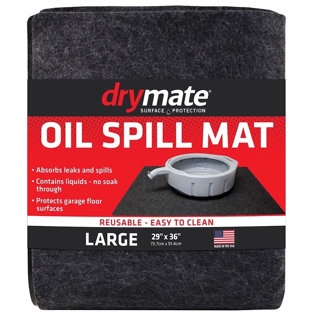 Drymate Oil Spill Mat (29" x 36"), Premium Absorbent Oil Pad, Reusable ...