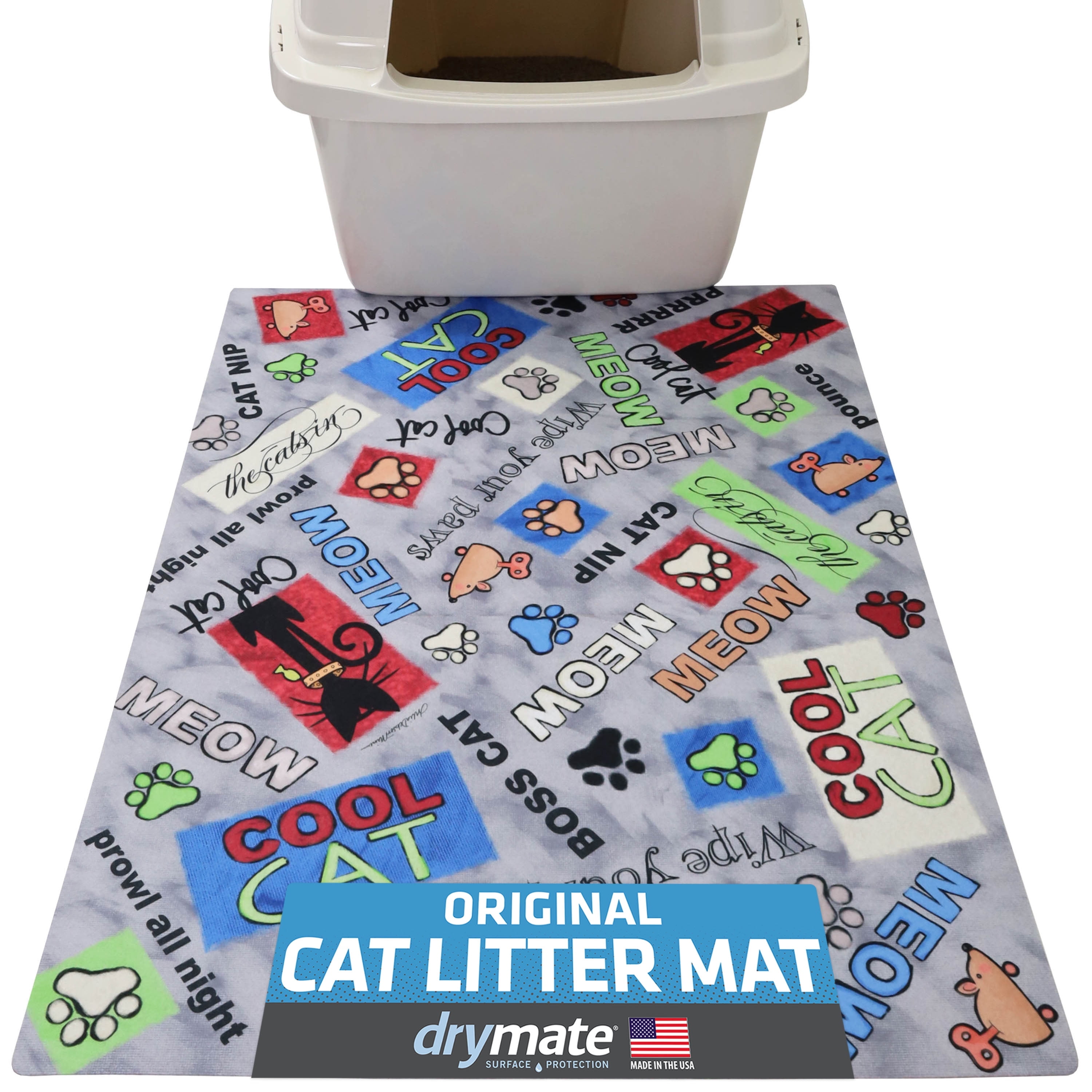 Drymate Original Cat Litter Mat, Contains Mess from Box for Cleaner ...