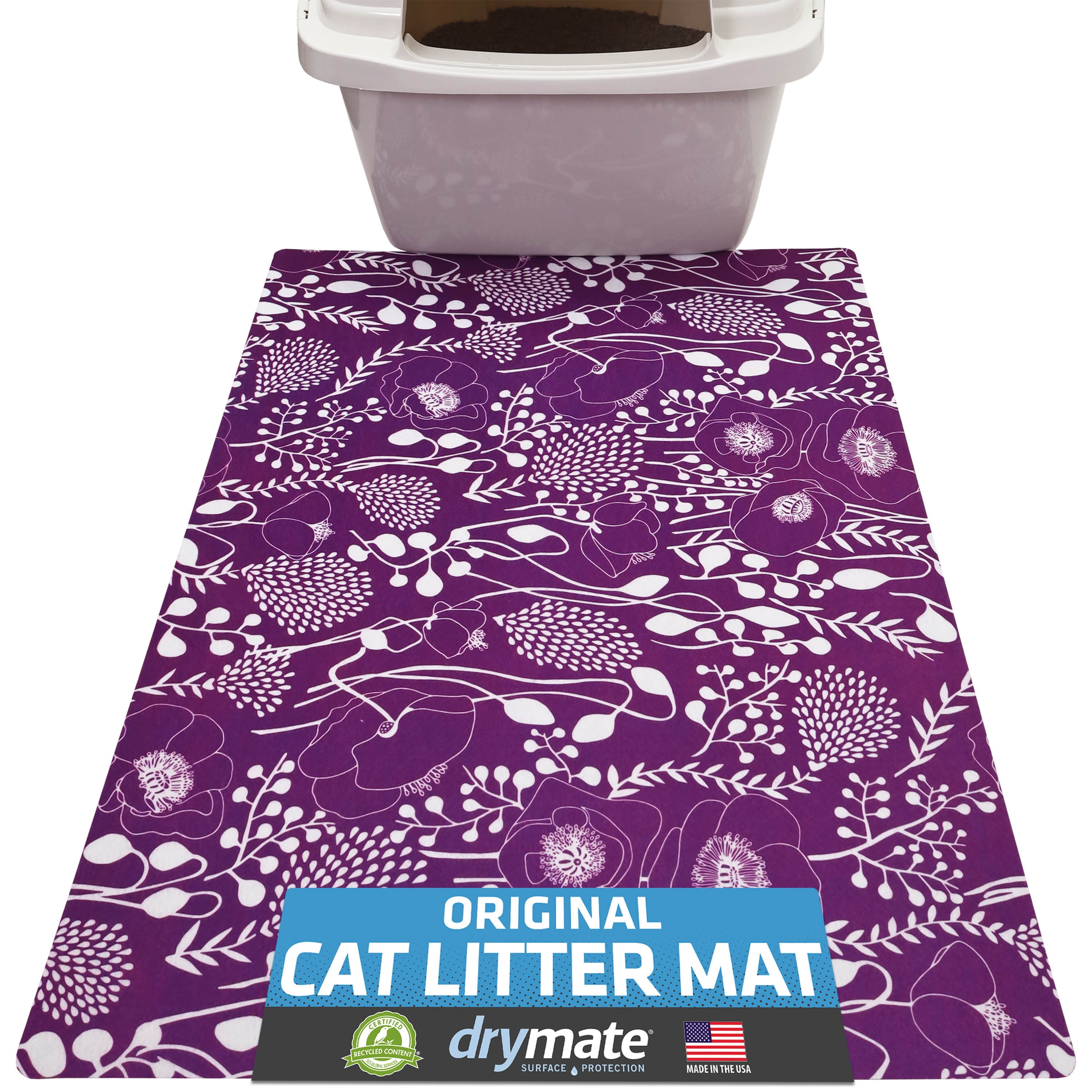 Drymate Original Cat Litter Mat, Contains Mess from Box for Cleaner ...