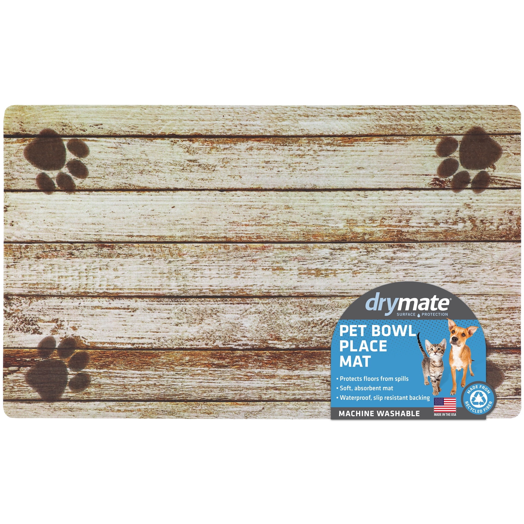 Drymate Pet Bowl Placemat, Dog & Cat Food Feeding Mat - Absorbent ...