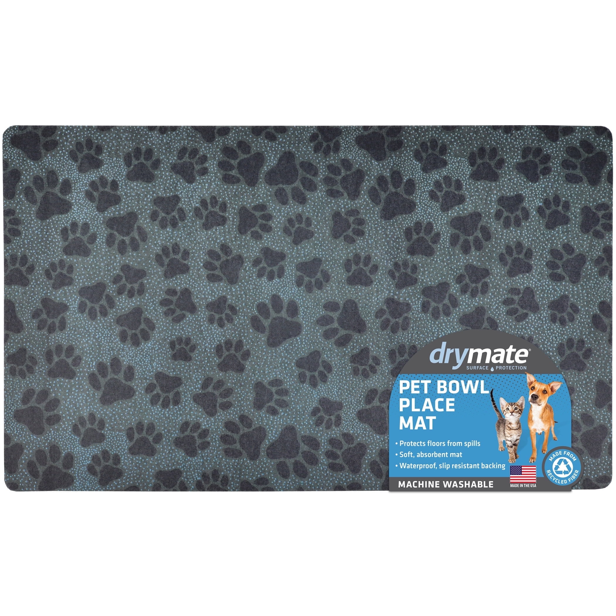 Drymate Pet Bowl Placemat, Feeding Mat, Absorbent Fabric, Waterproof ...