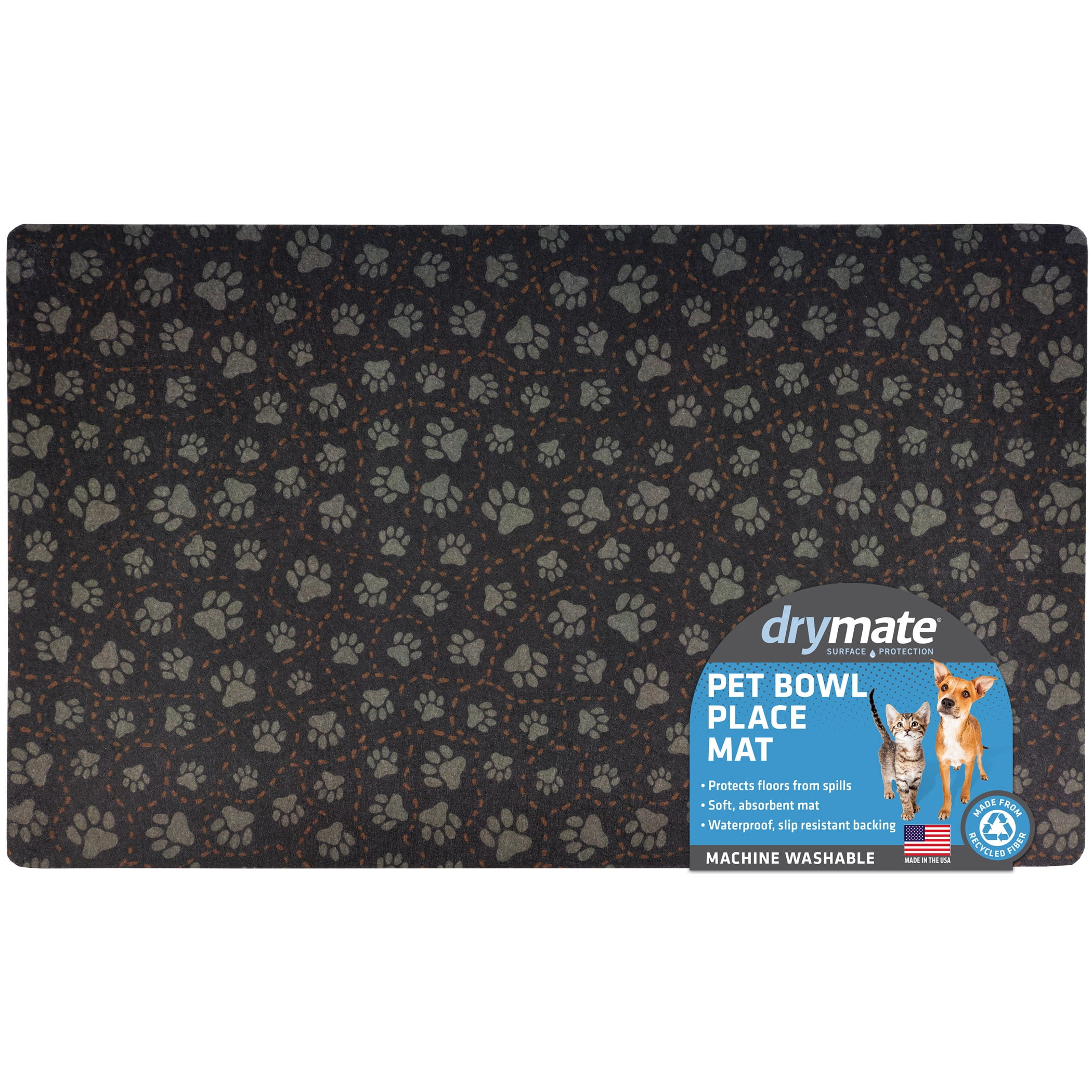 Drymate Pet Bowl Placemat, Dog & Cat Food Feeding Mat - Absorbent ...