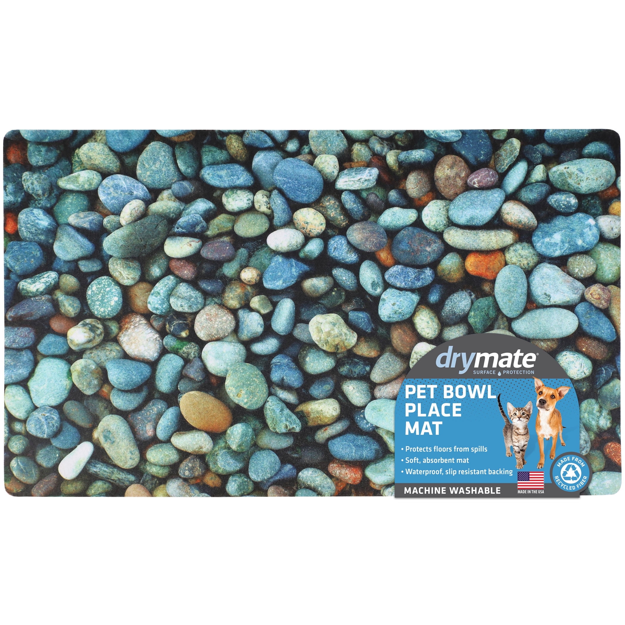 Drymate Pet Bowl Placemat, Dog & Cat Food Feeding Mat - Absorbent ...