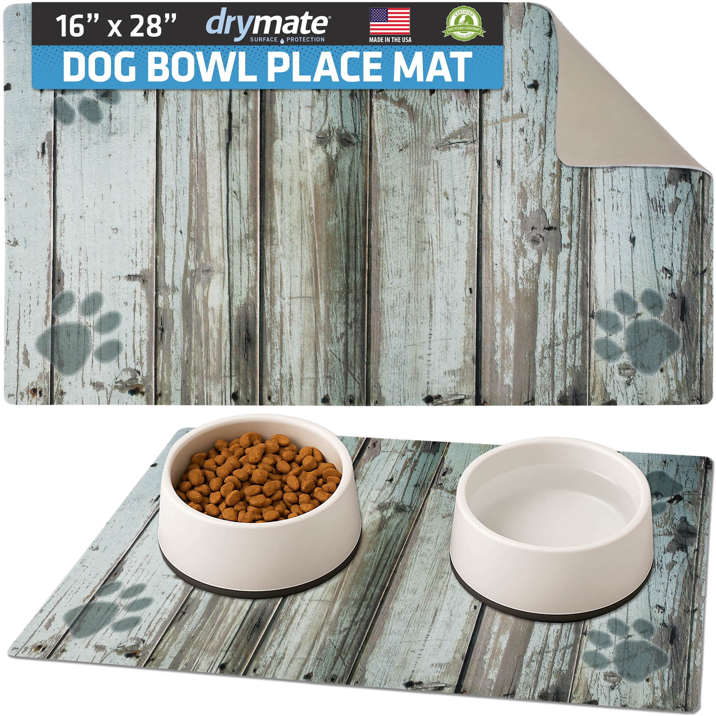 Drymate Pet Bowl Placemat, Dog & Cat Food Feeding Mat - Absorbent ...