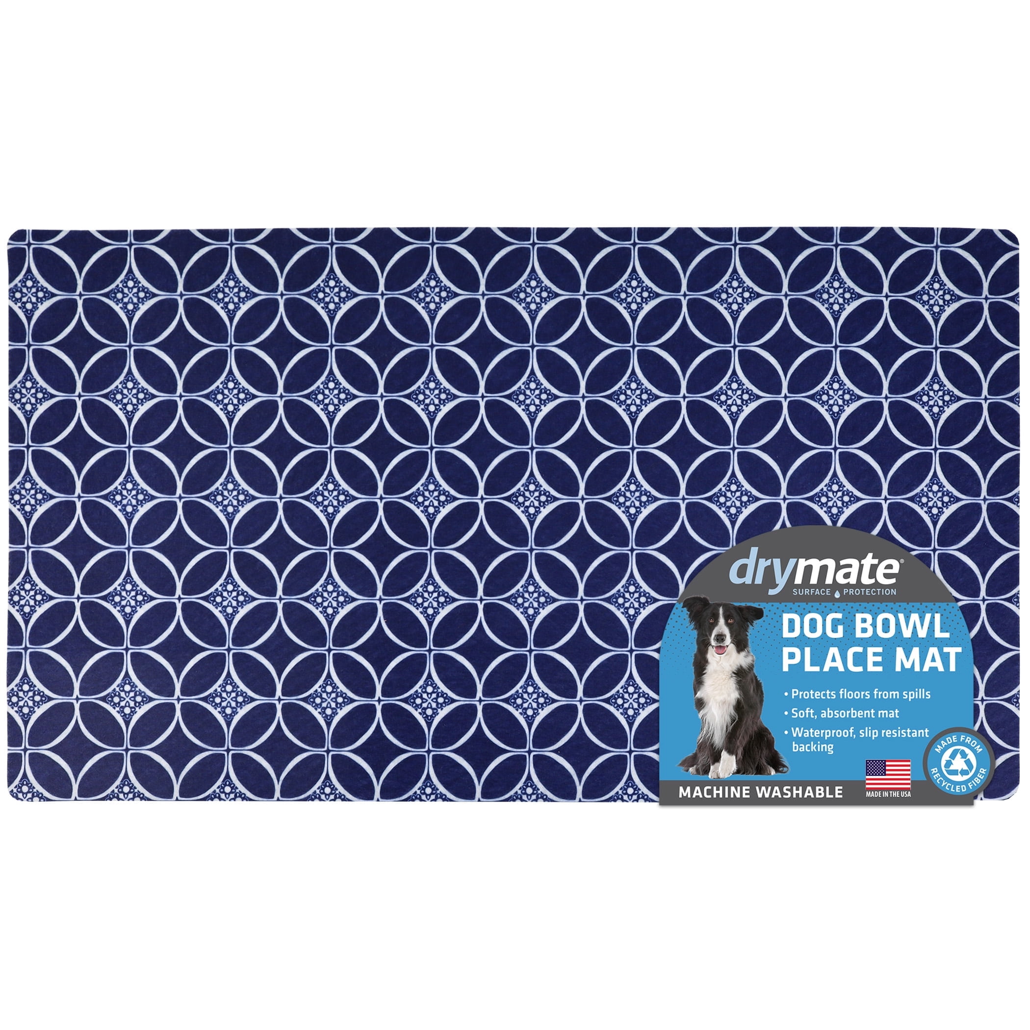 Drymate Pet Bowl Placemat, Dog & Cat Food Feeding Mat - Absorbent ...
