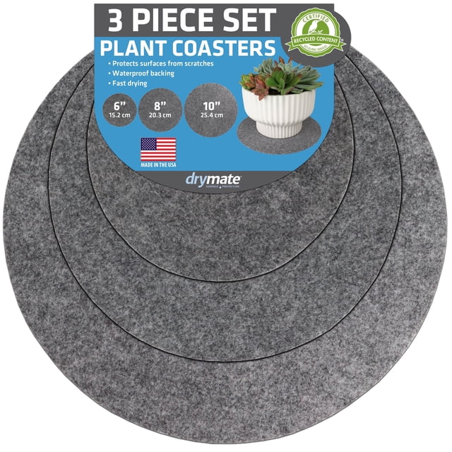 Drymate Plant Coasters, (3 Pack, Sizes: 6”, 8”, 10” Round) - Walmart.com