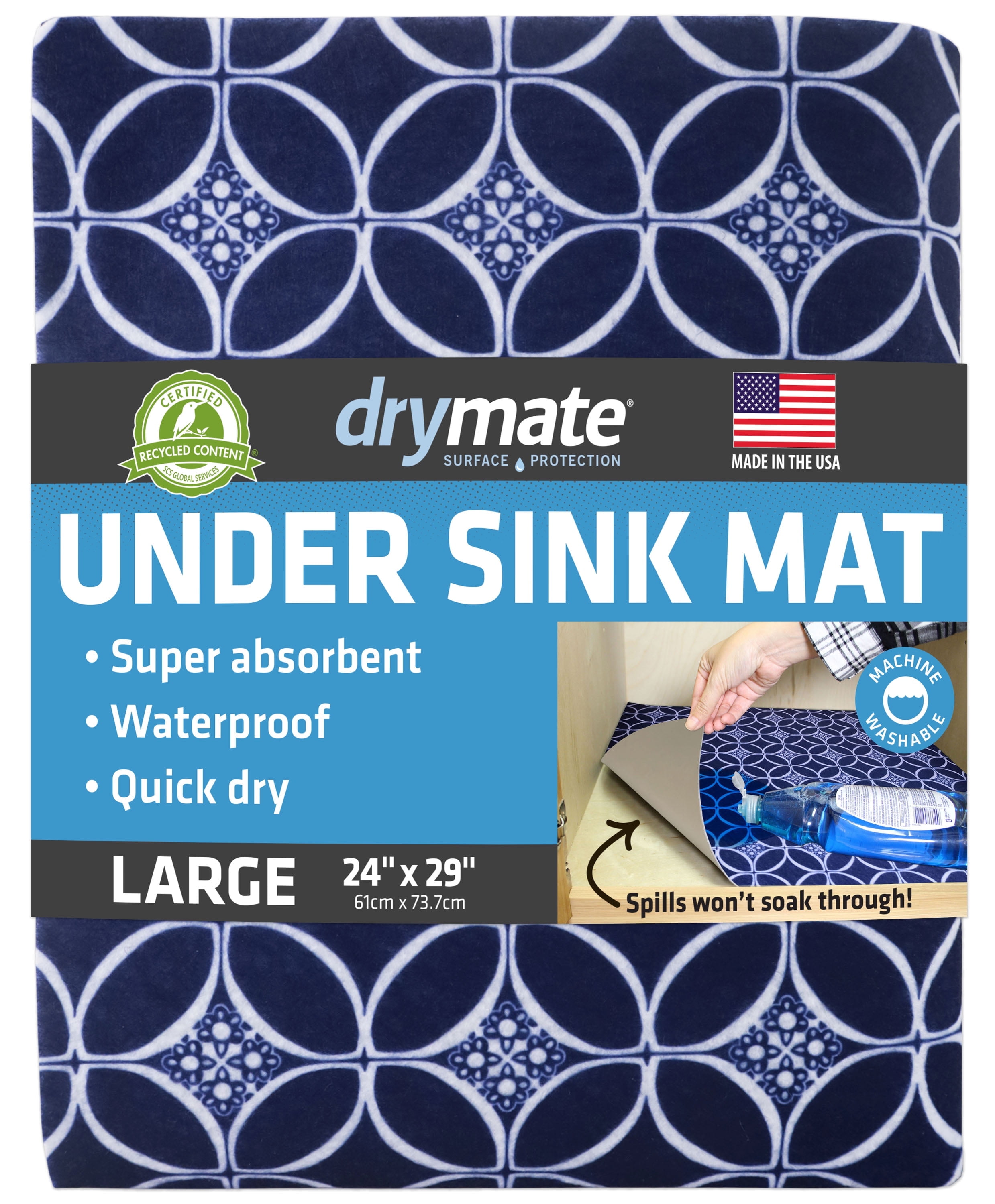 Drymate Under Sink Mat, Waterproof Cabinet Protector, Absorbent Shelf ...
